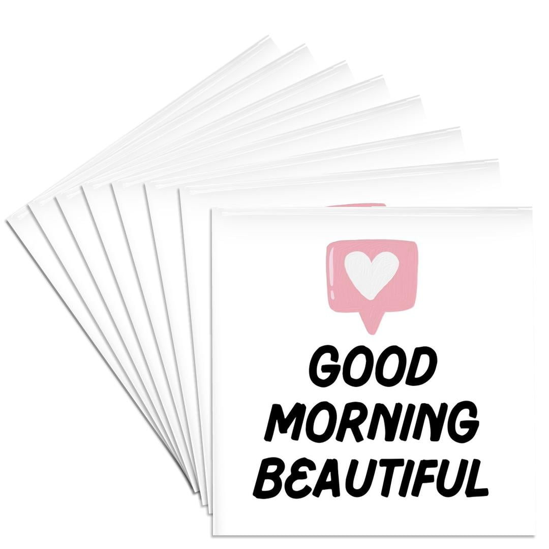 3drose, Good Morning Beautiful, Set of 8 Ceramic Tile Coasters ...