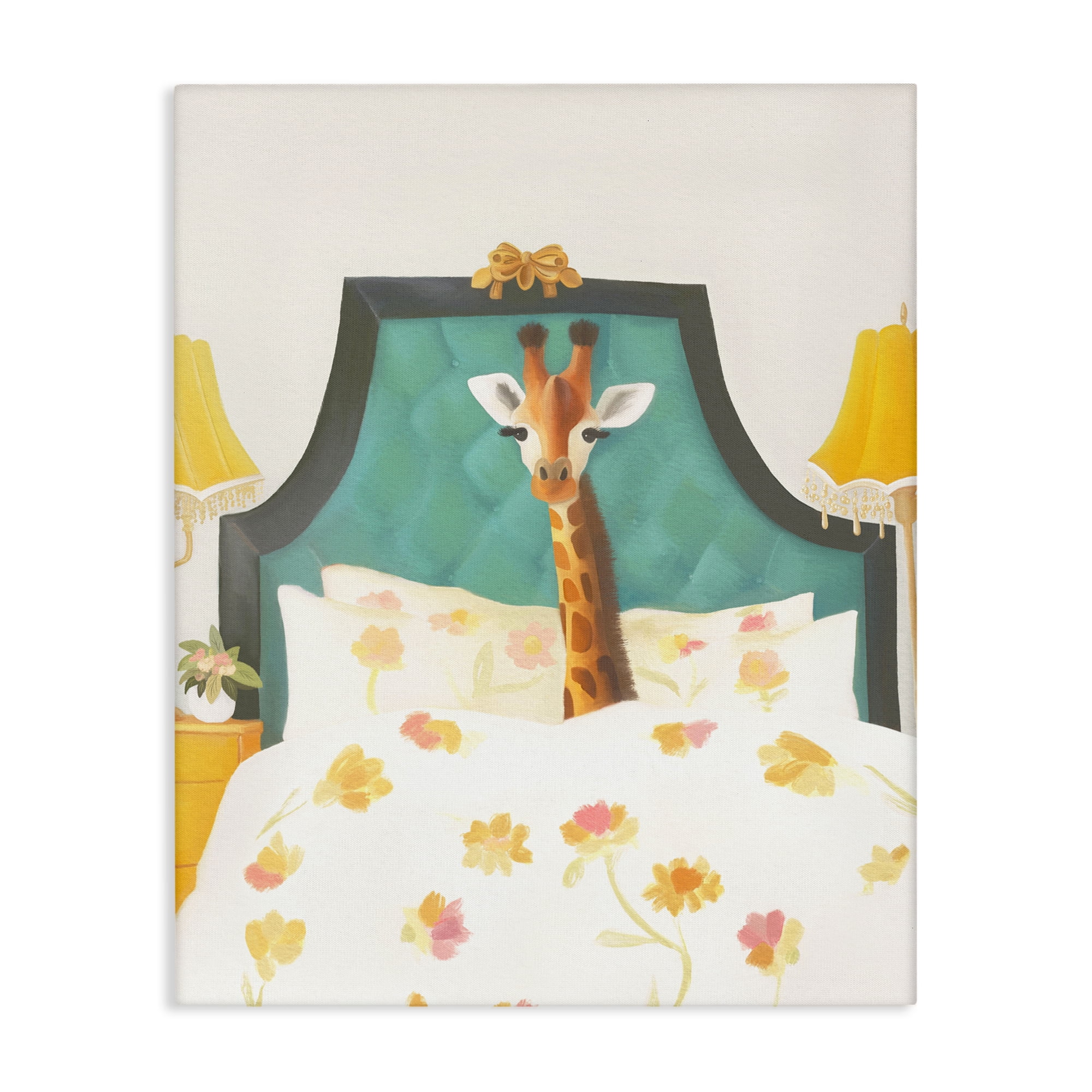 Good Morning Giraffe in Bed Canvas Wall Art, design by Leah Straatsma ...