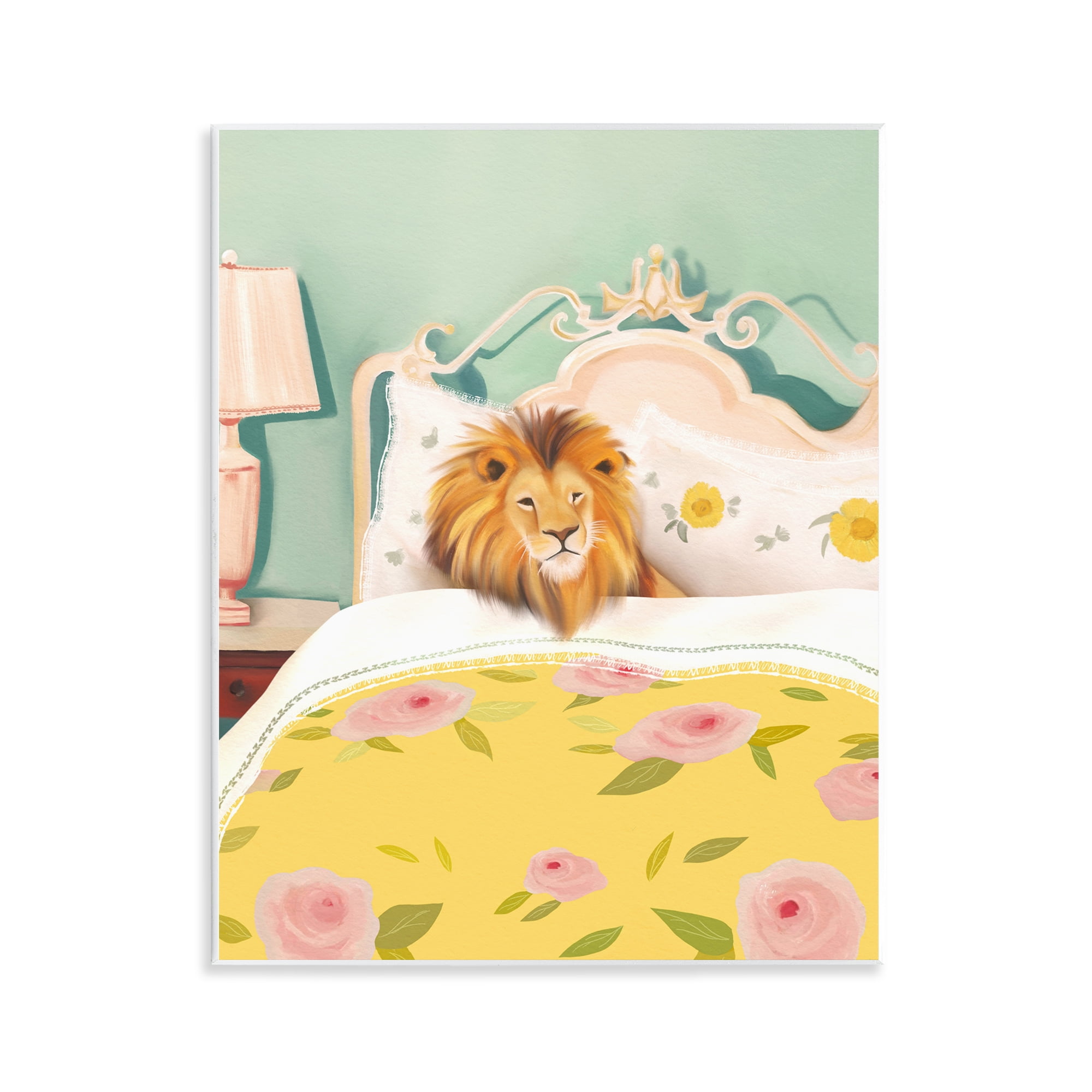 Good Morning Lion in Bed Wall Plaque Art, design by Leah Straatsma ...