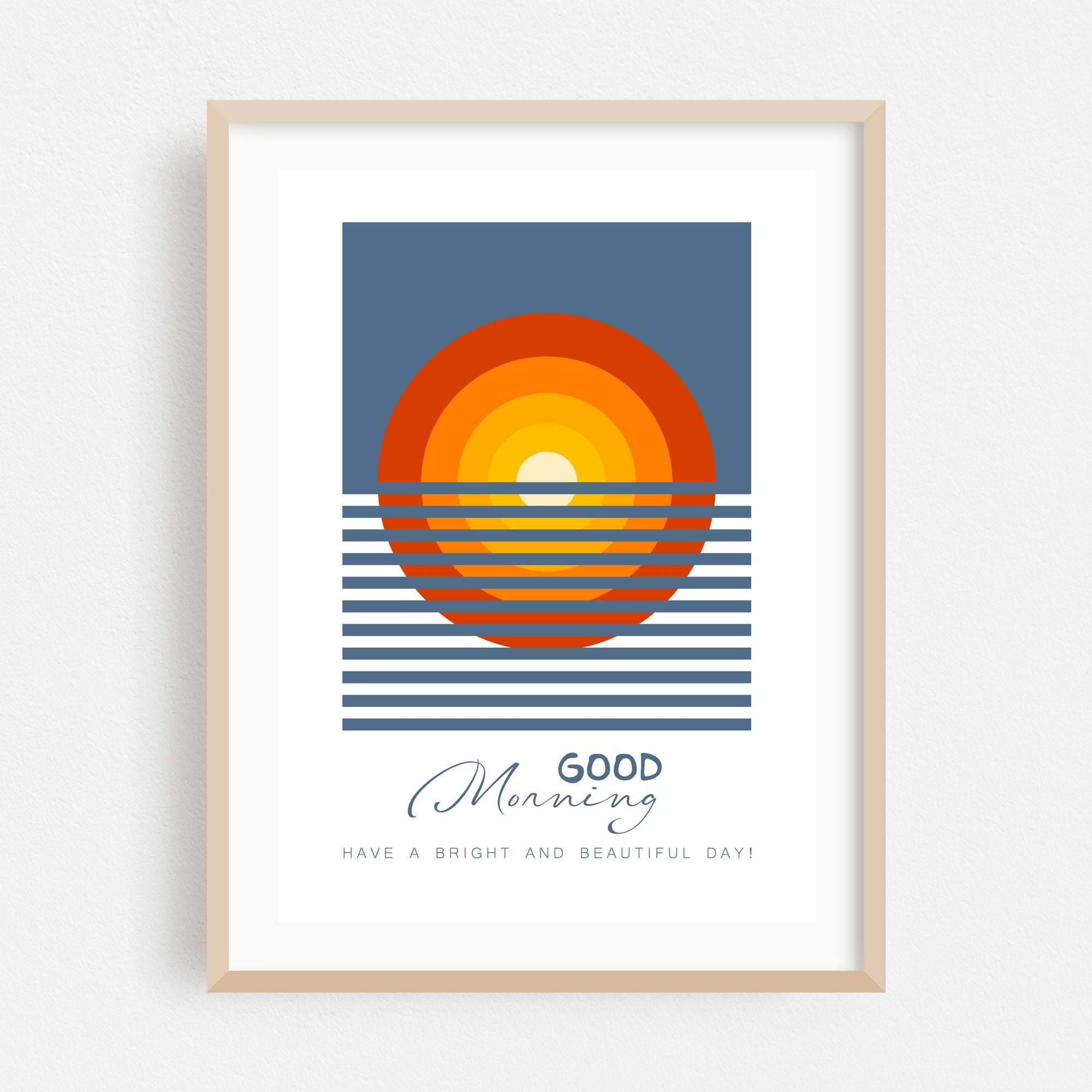 Good Morning Minimal Modern Poster Design. - Illustration Oak Framed ...