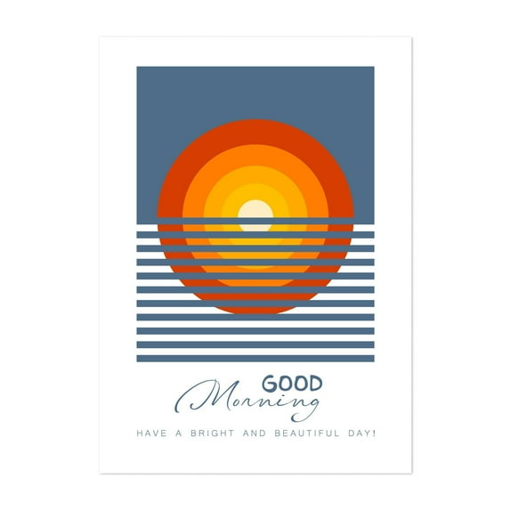 Good Morning Minimal Modern Poster Design. - Illustration Unframed Wall ...