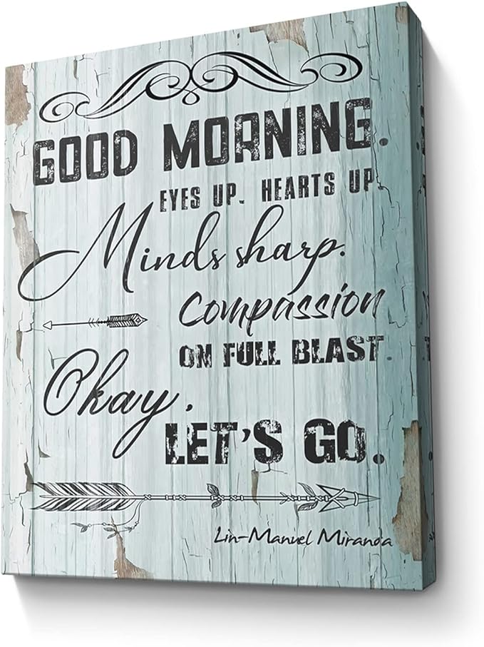 Good Morning Positive Quotes Canvas Wall Art Motivational Poster Wall ...