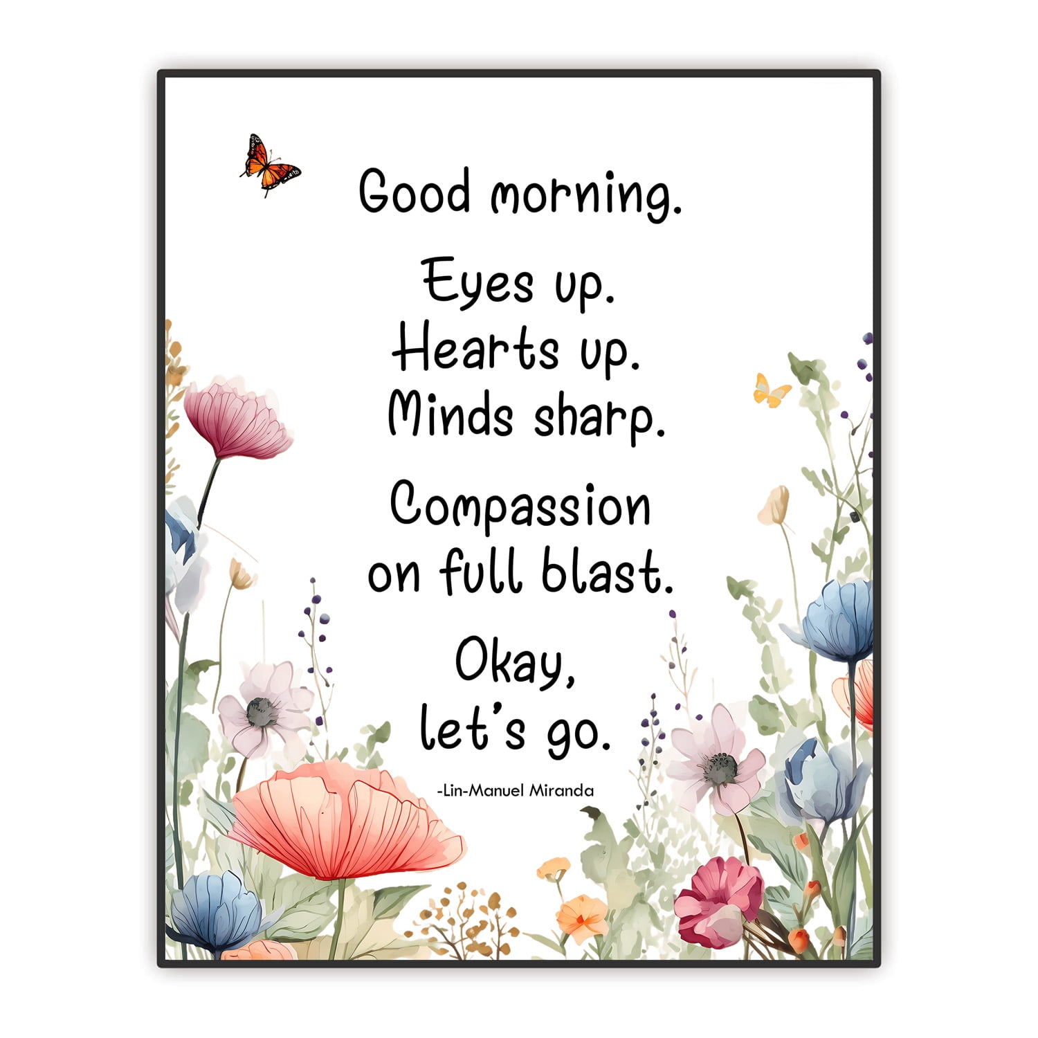 Good Morning Poster, Motivational Wall Art, Positive Inspirational ...
