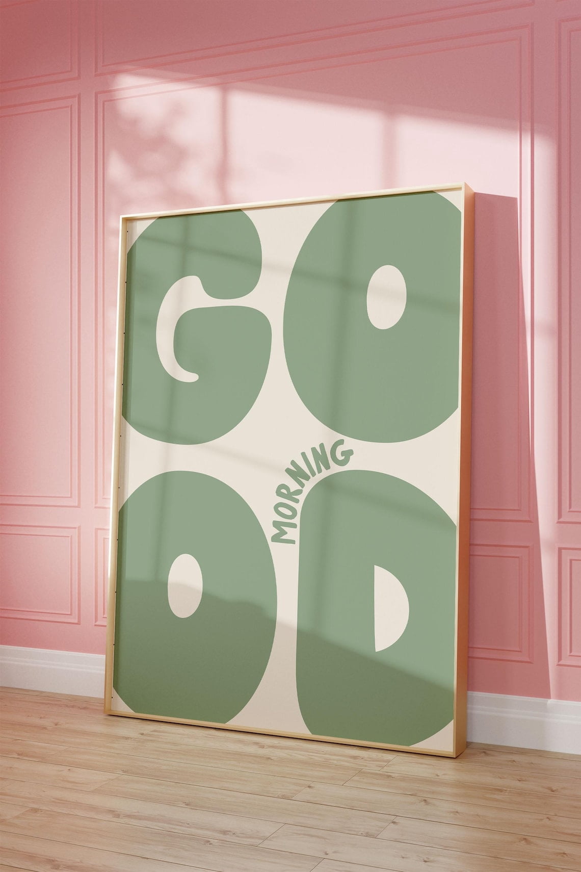 Good Morning Poster, Retro Sage Green Poster, Funky Preppy Positive Art ...