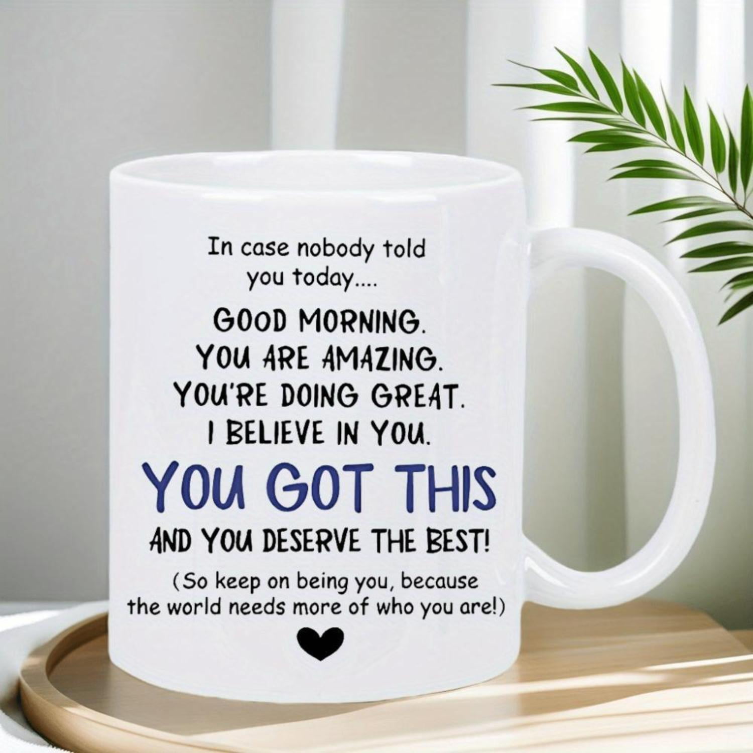 Good Morning You Are Insulated Ceramic Mug Reusable Coffee Cup with ...