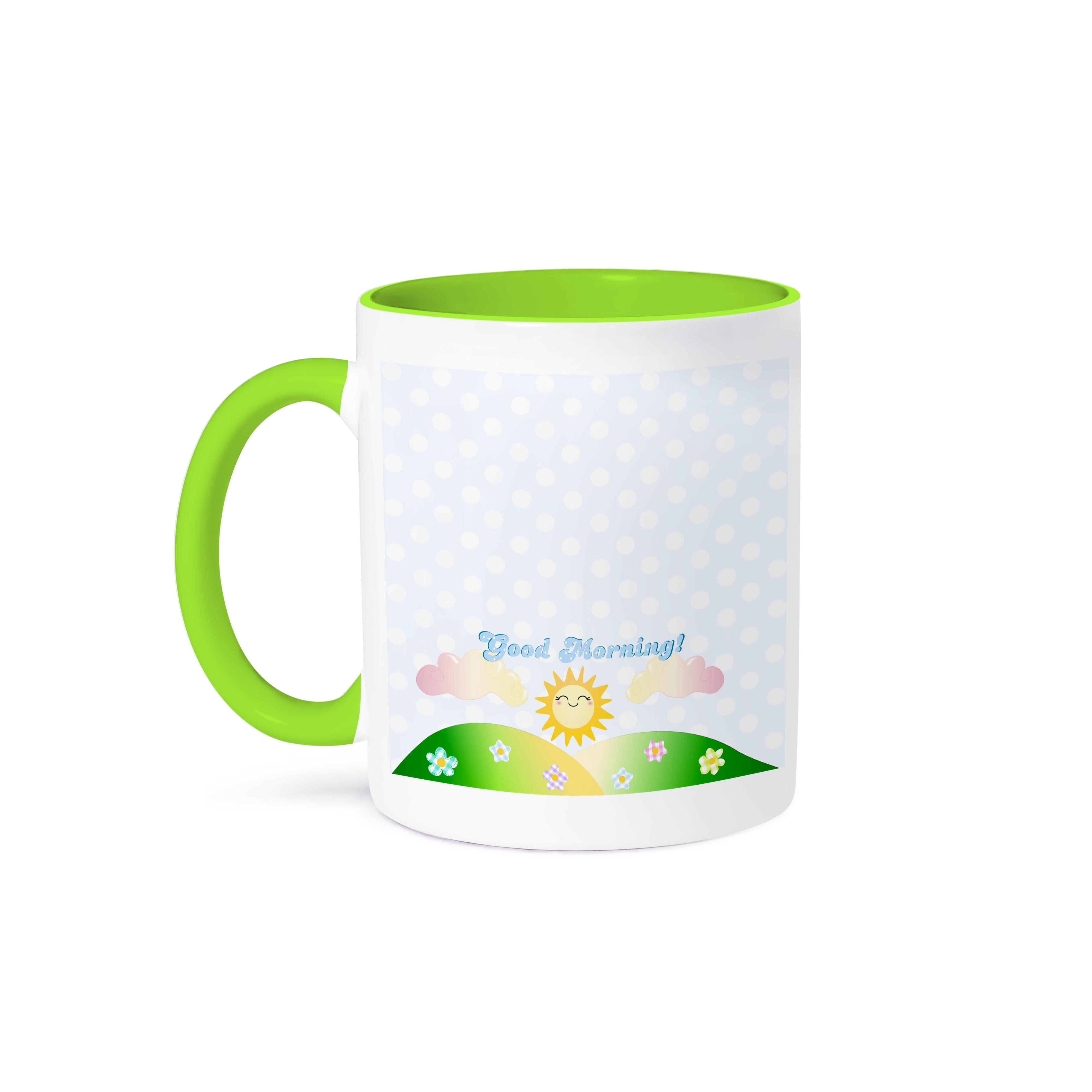 3dRose, Good Morning sunshine - cute kawaii happy sun rising over hills ...