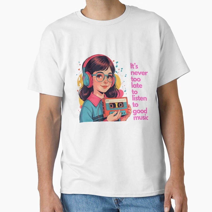 Good Music Anytime Vintage Retro Transistor Radio Slogan T-Shirt ...