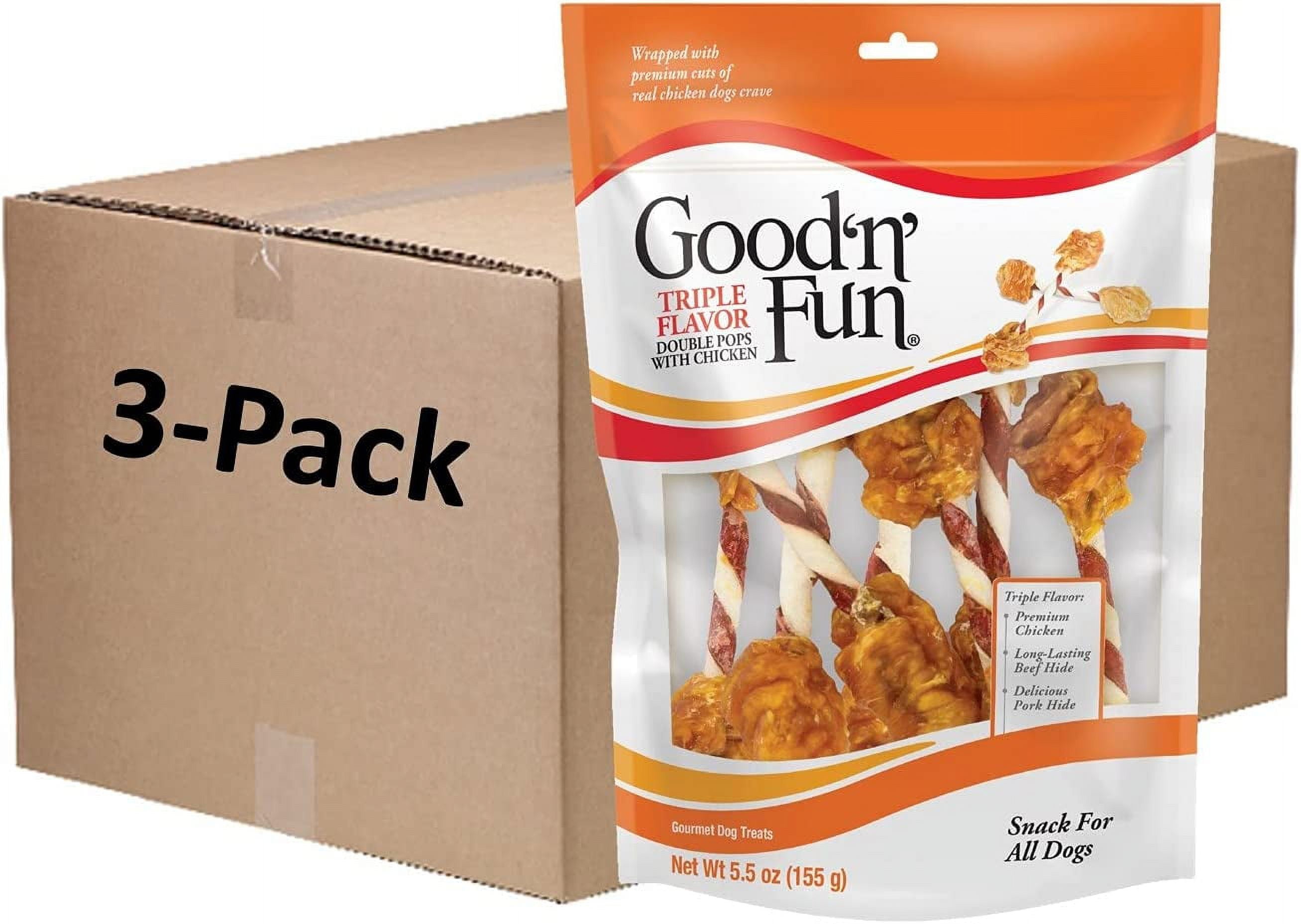 Good ’N’ Fun Triple Flavor Double Pops With Chicken 5.5 Ounces, Gourmet ...