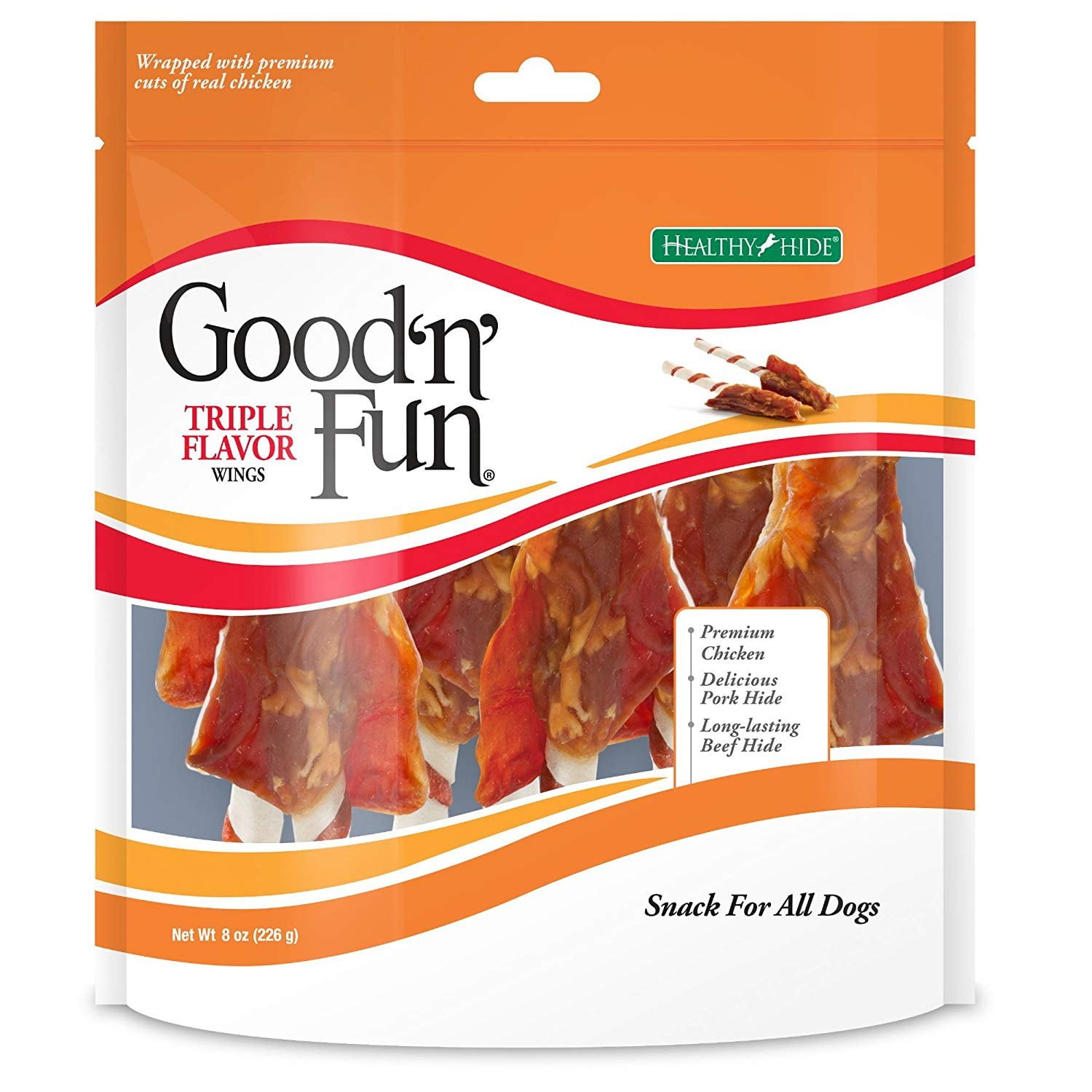 Good 'N' Fun Triple Flavor Wings, Made With Real Meat, Treats for All ...