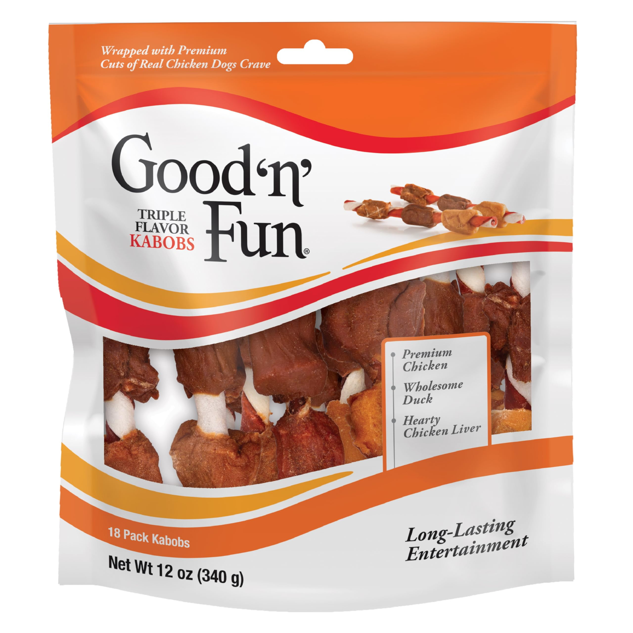 Good'N'Fun Triple Flavored Rawhide Kabobs For Dogs, 1 Pack, 12 Oz ...