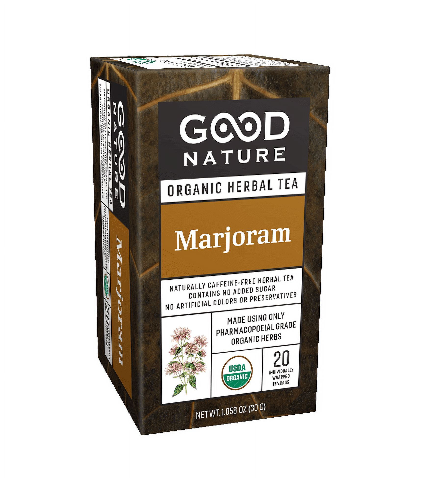 Good Nature Organic Healthy Marjoram Tea 20 Individually Wrapped Bags ...