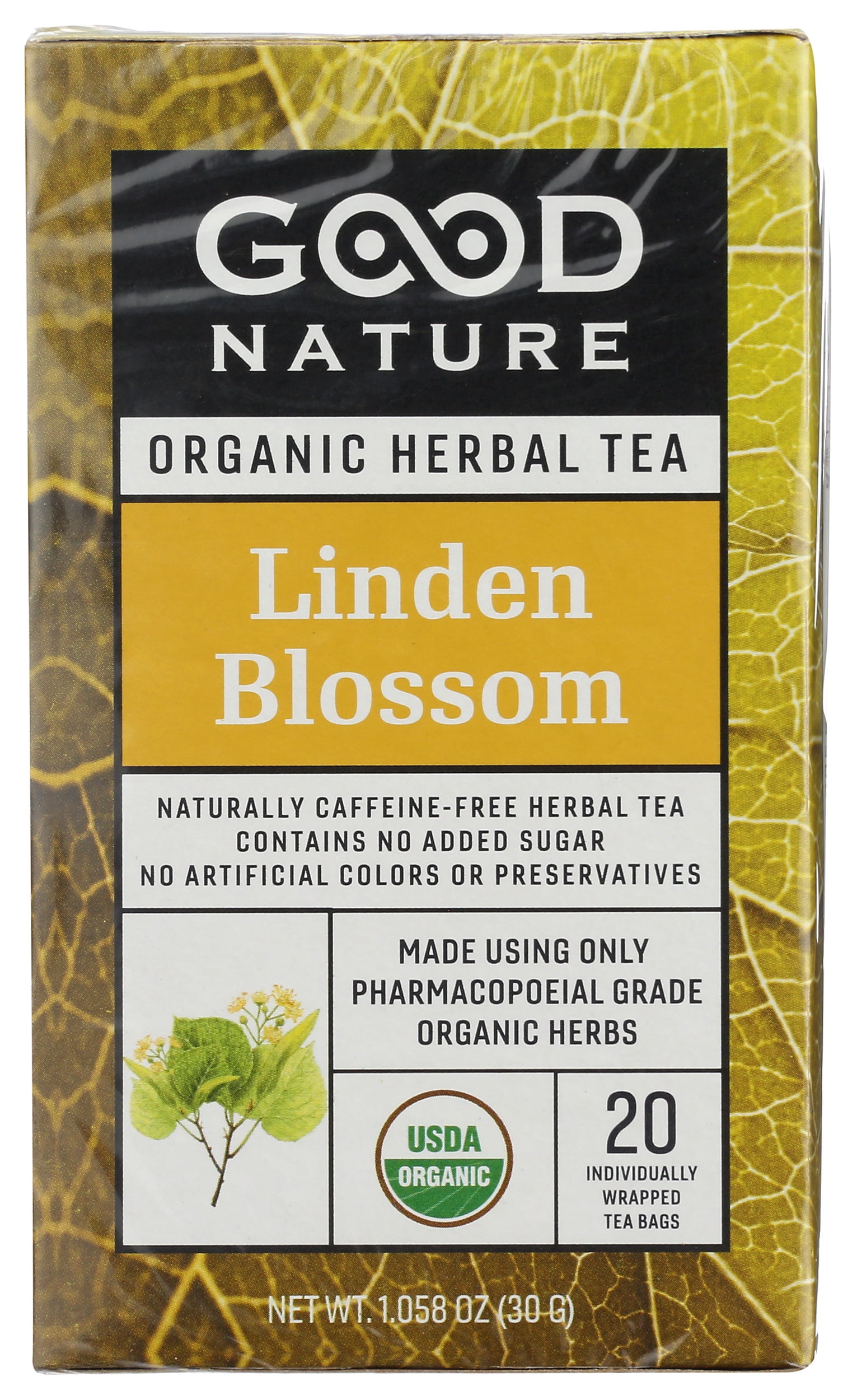 Good Nature Organic Herbal Tea, Linden Blossom, 30G, Pack of 6 ...