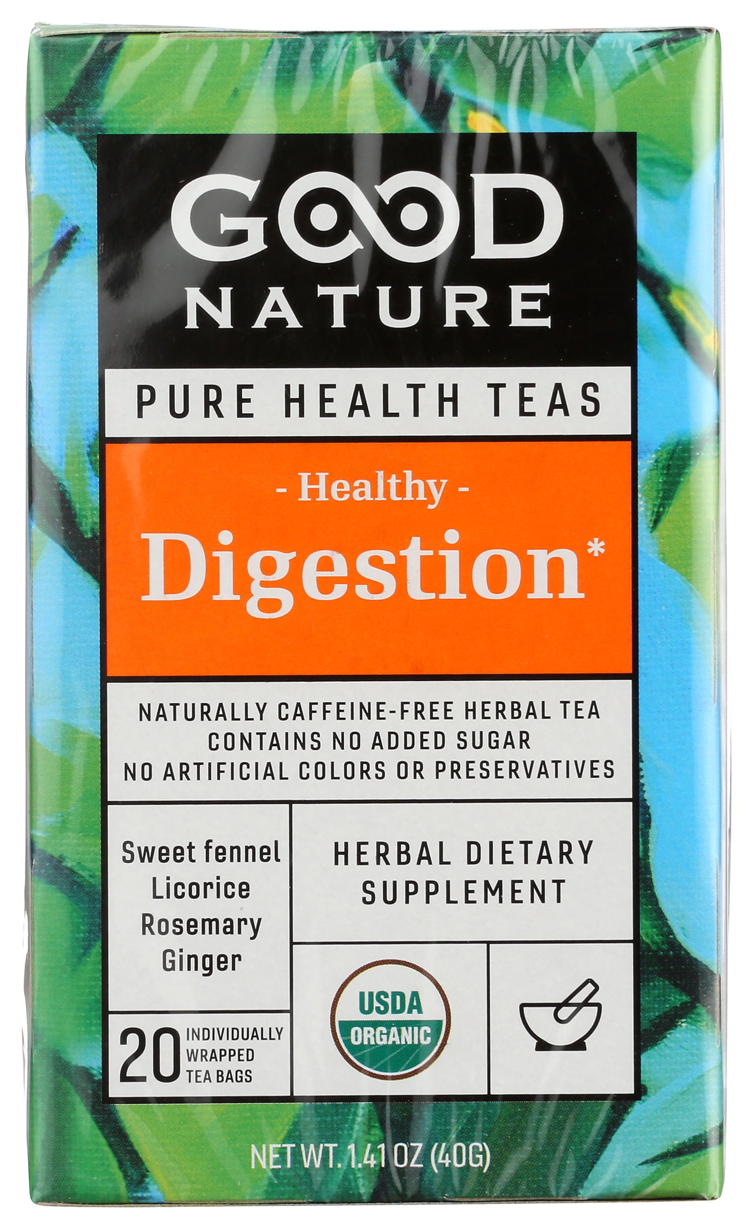 Good Nature Organic Pure Health Tea, Healthy Digestion, 40G, Pack of 6 ...