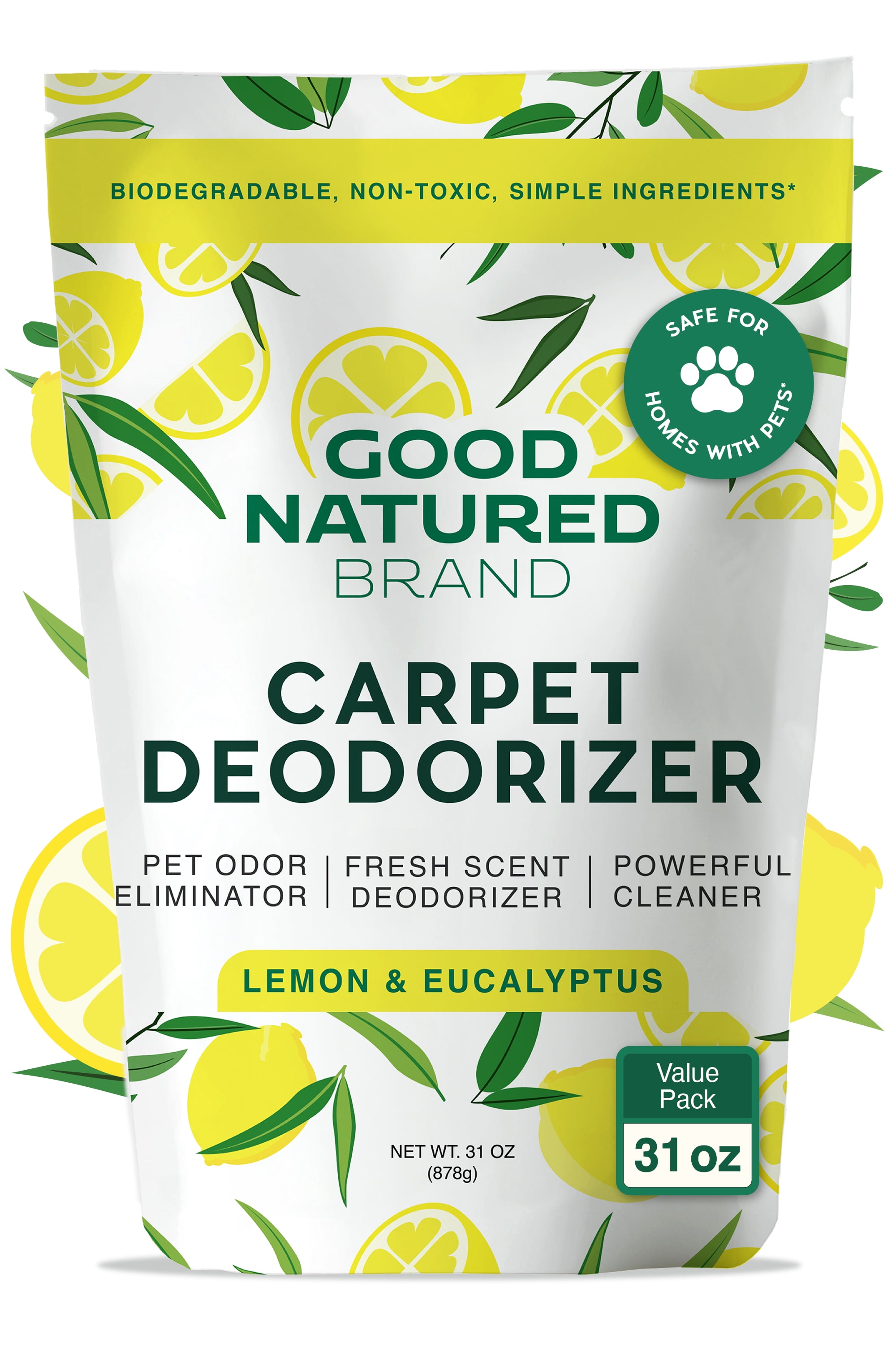Good Natured Brand Carpet Deodorizer & Odor Neutralizer Powder, Lemon ...