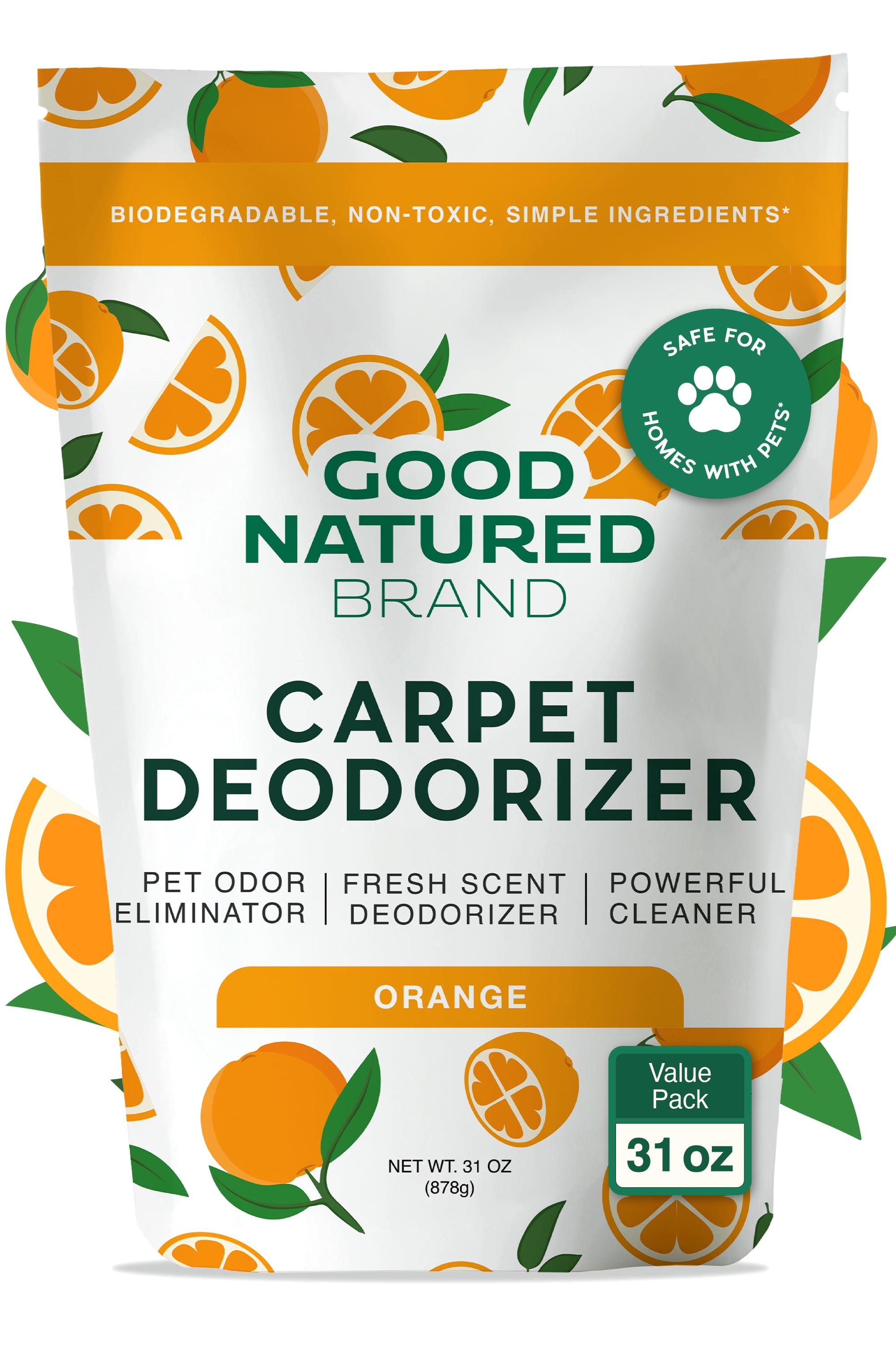 Good Natured Brand Carpet Deodorizer & Odor Neutralizer Powder, Orange ...