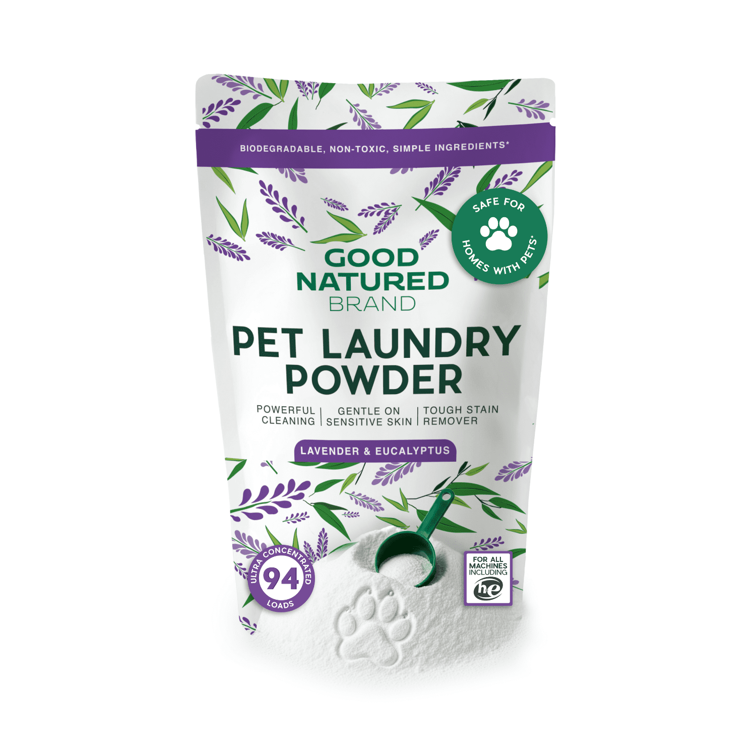 Good Natured Brand Laundry Powder Lavender Eucalyptus 47oz 94 Loads Eco ...