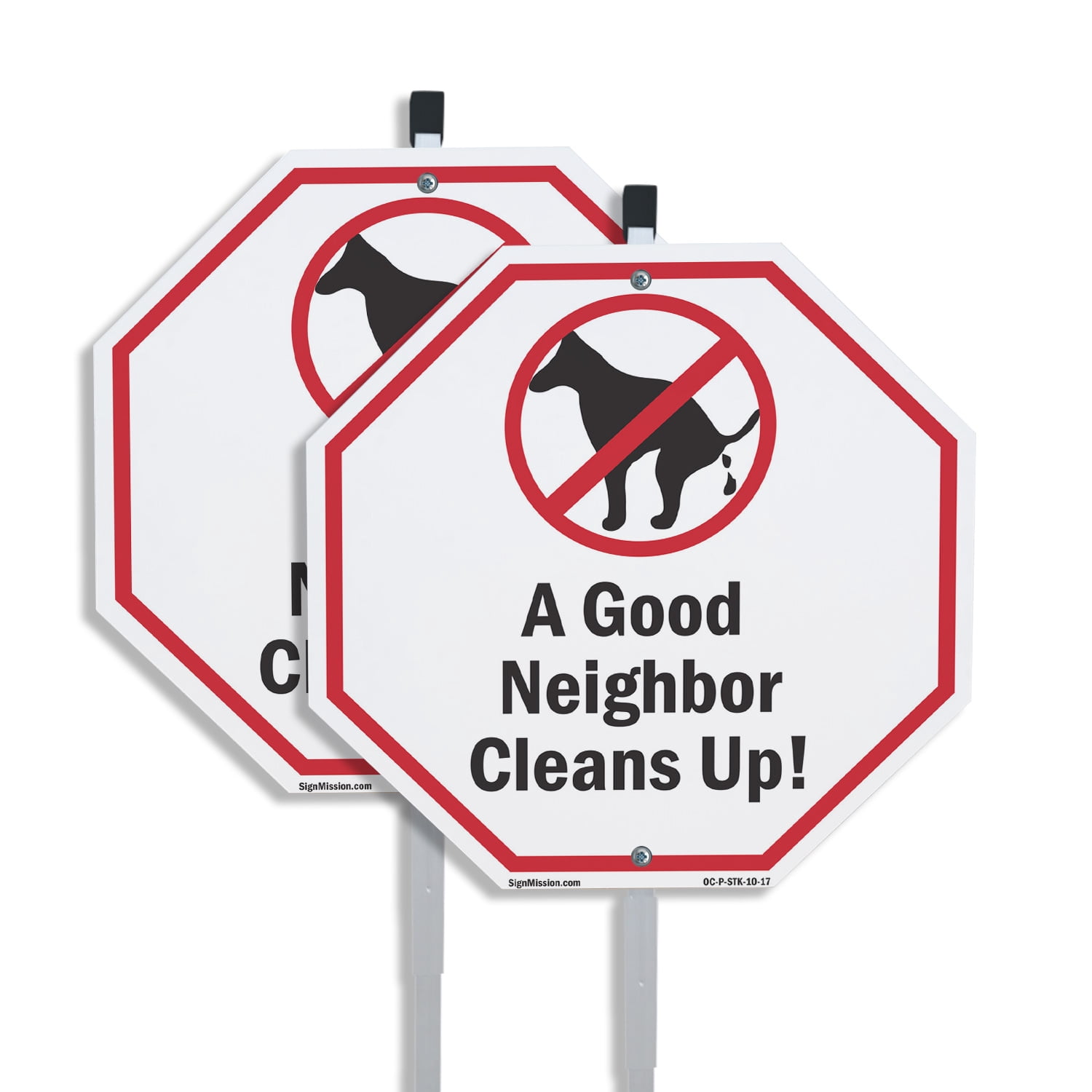 A Good Neighbor Cleans Up! (2 Pack) 10 inch X 10 inch Octagon Plastic ...