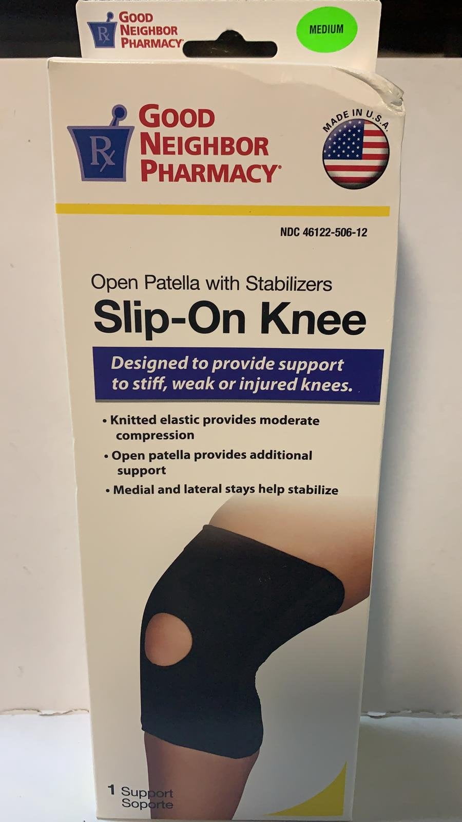 Good Neighbor Pharmacy Open Patella w/Side Stabilizers Slip-On Knee ...