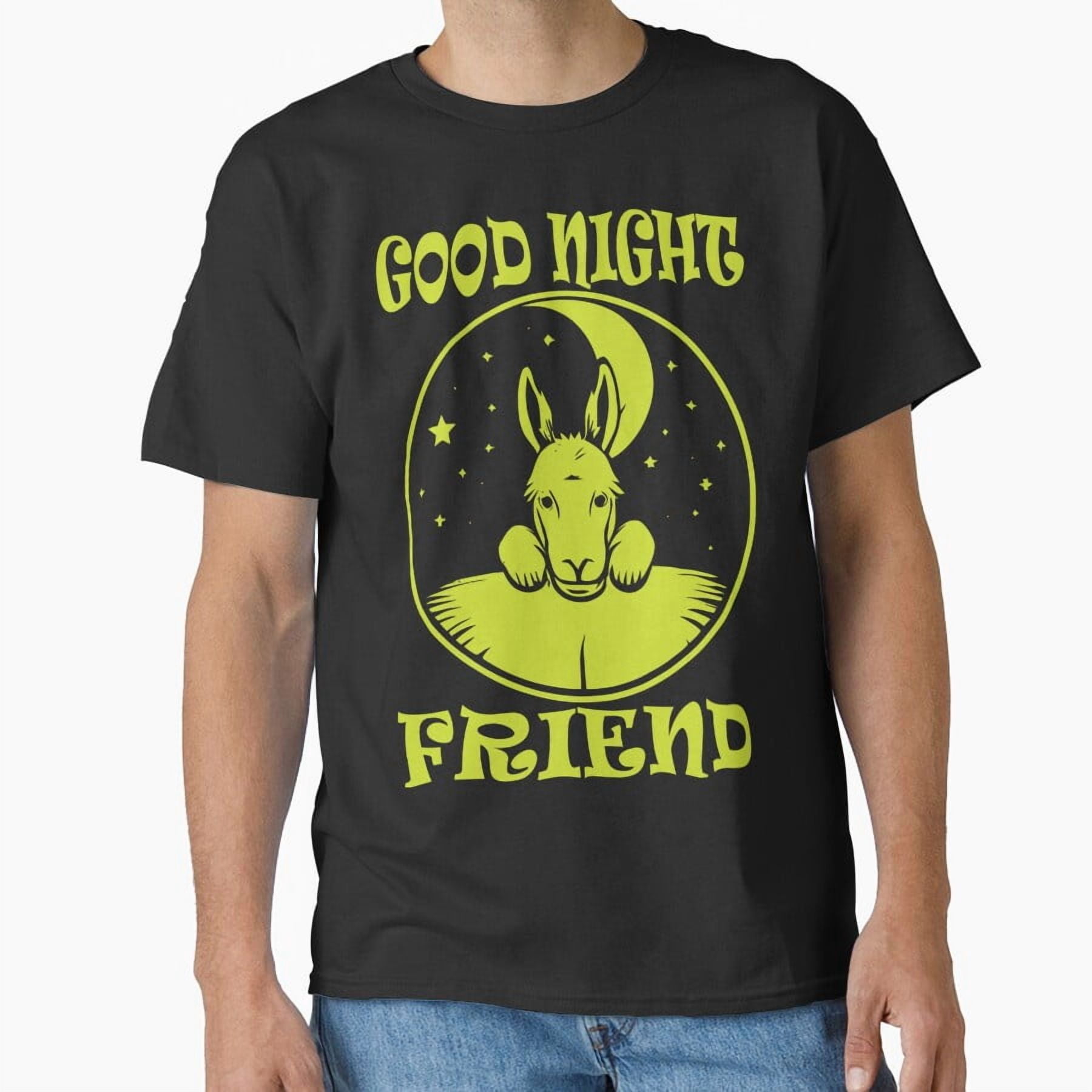 Good Night Donkey Neon Yellow Retro Style Farm Animal Illustration ...