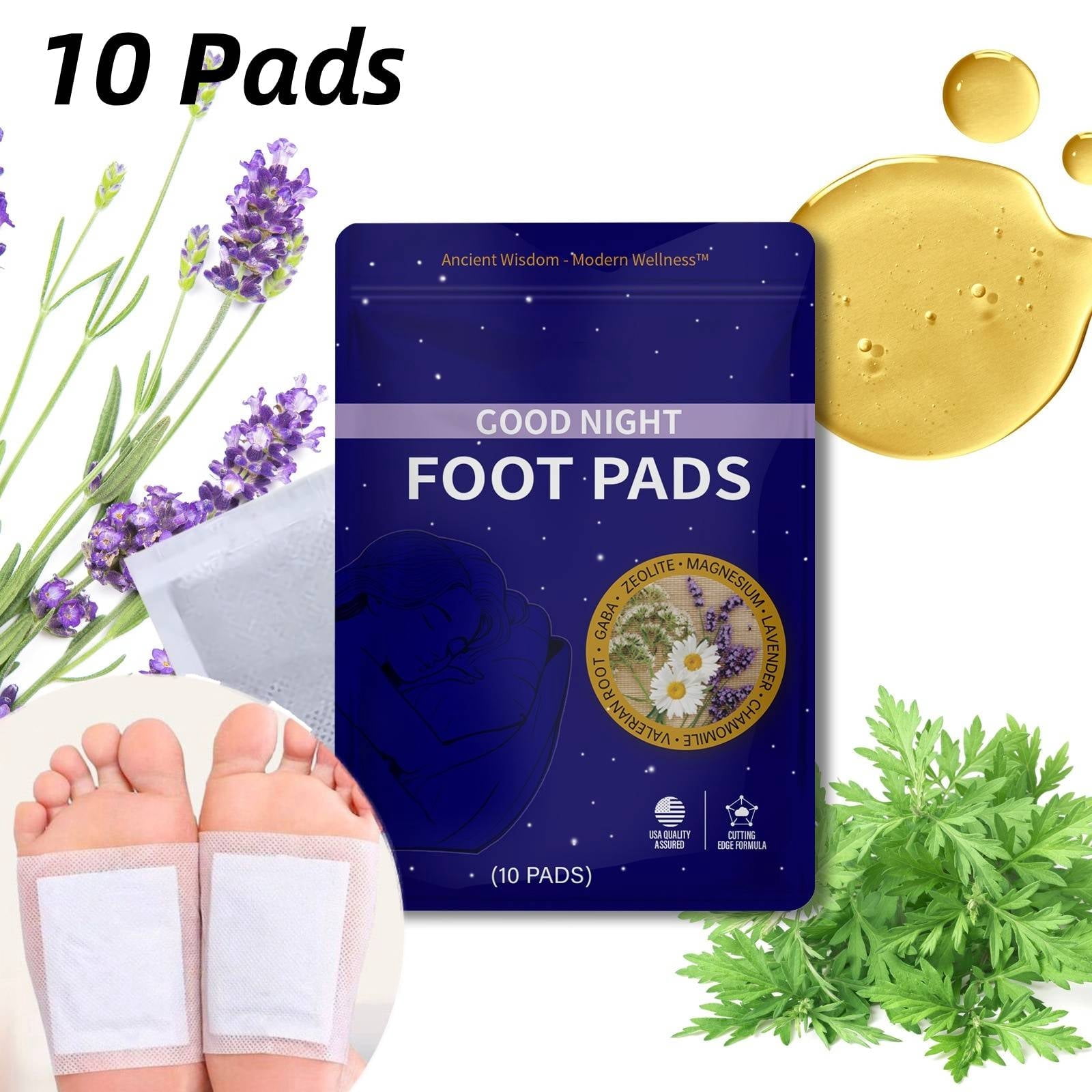 Good Night Foot Pads with Lavender, Better Sl_eep & Foot Care (10PCS ...