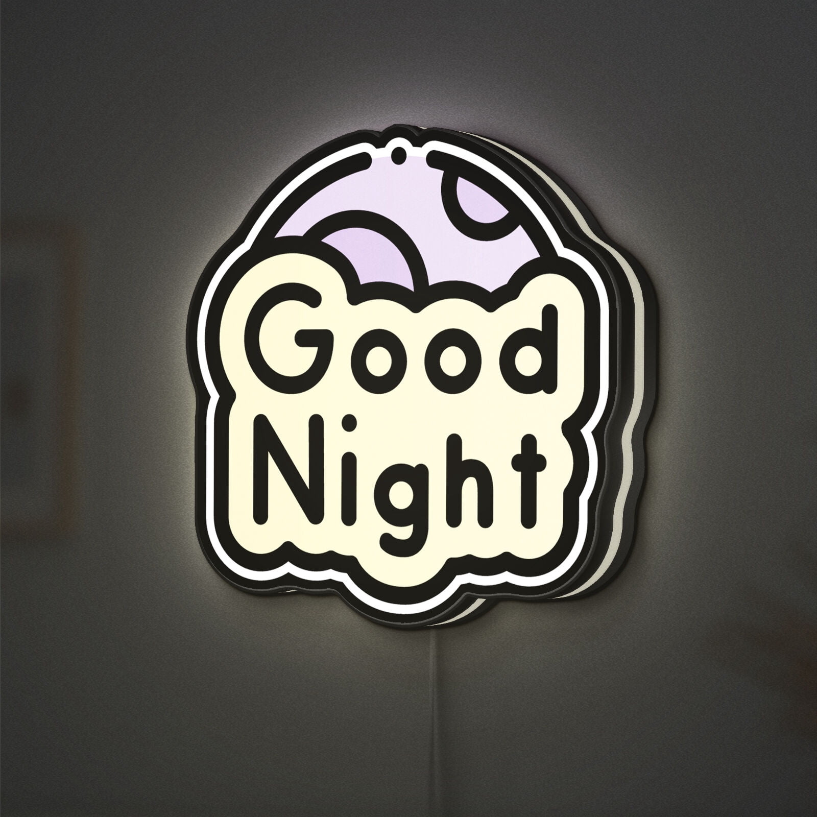 Good Night Sign 3D Novelty Light Box, Moon Light Theme Lamp Decor for ...