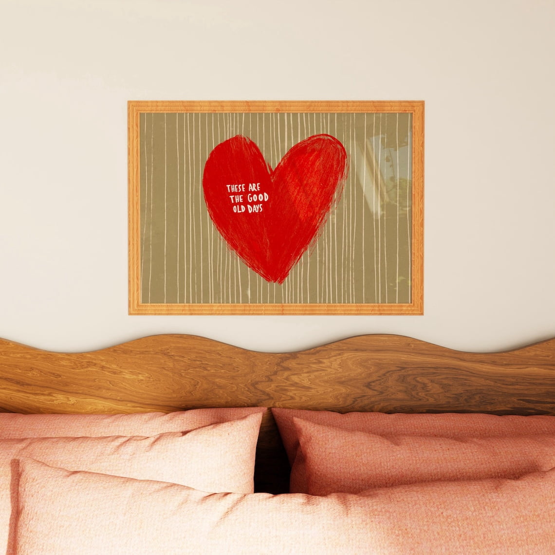 Good Old Days Heart Nostalgic Quote Poster, Retro Love, Vintage ...