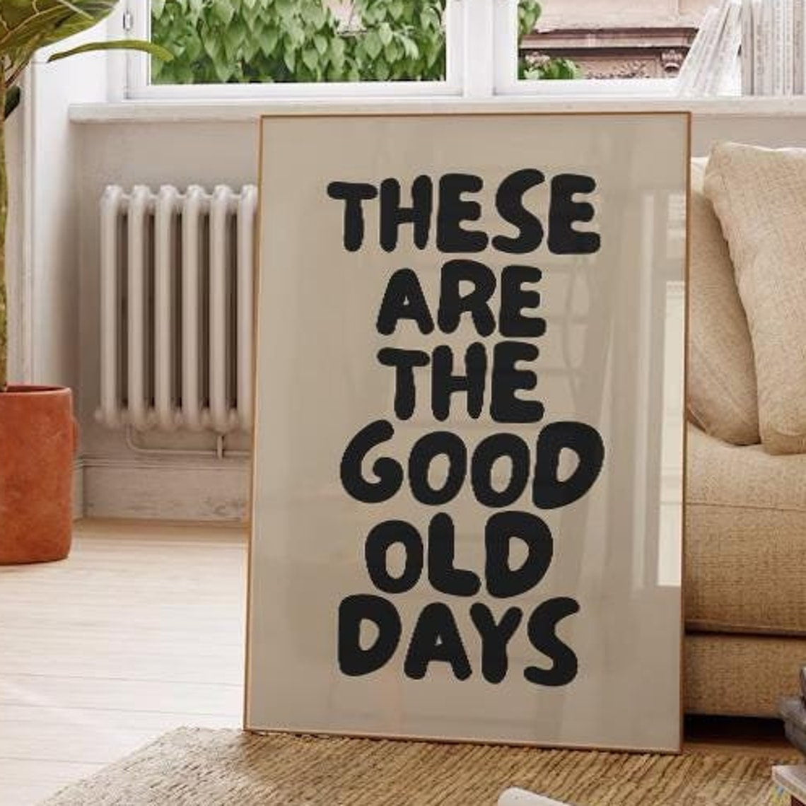 Good Old Days Motivational Quote Trendy Wall Art, Positive Quote Poster ...