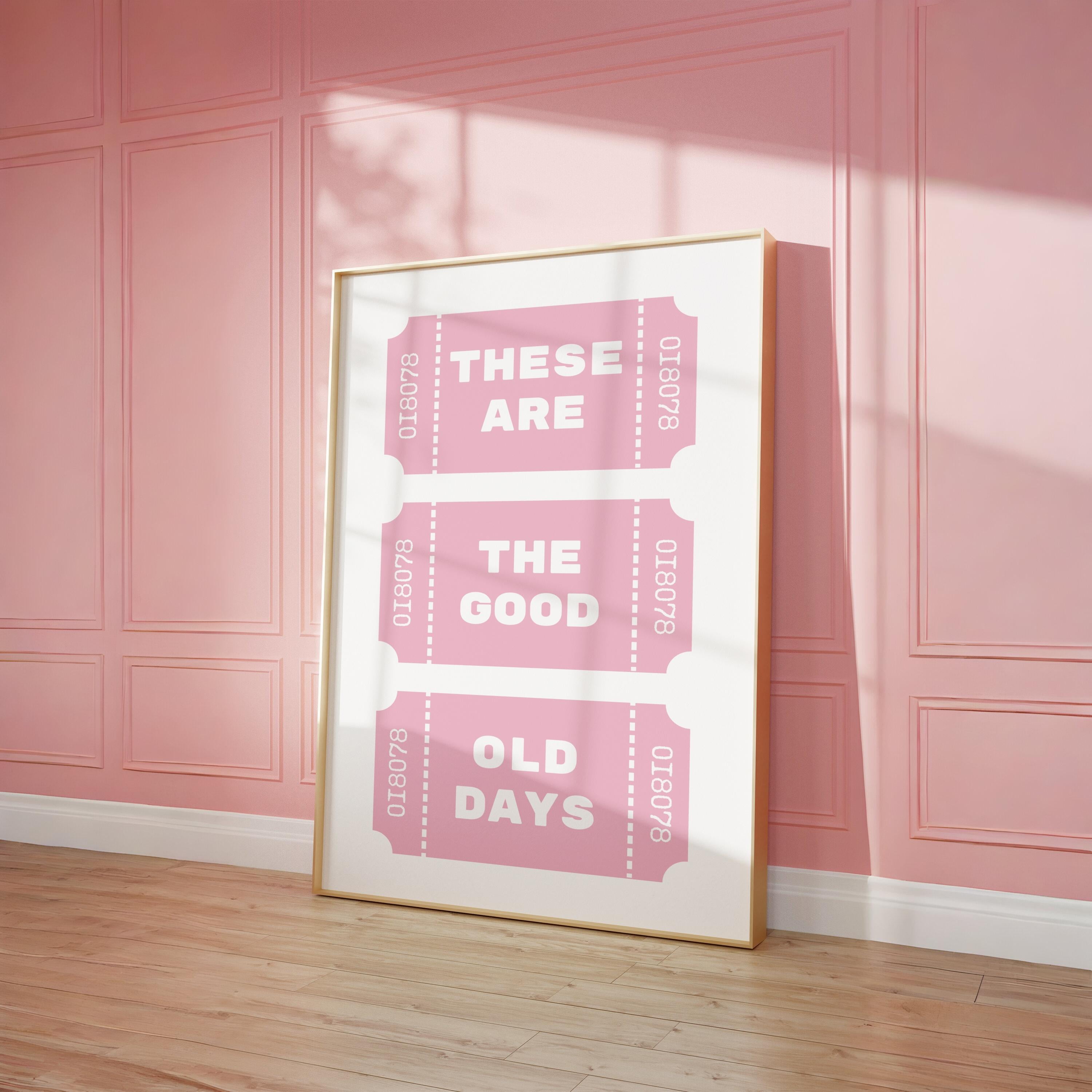 Good Old Days Ticket Pink Poster Nostalgia Coquette Dopamine Decor ...