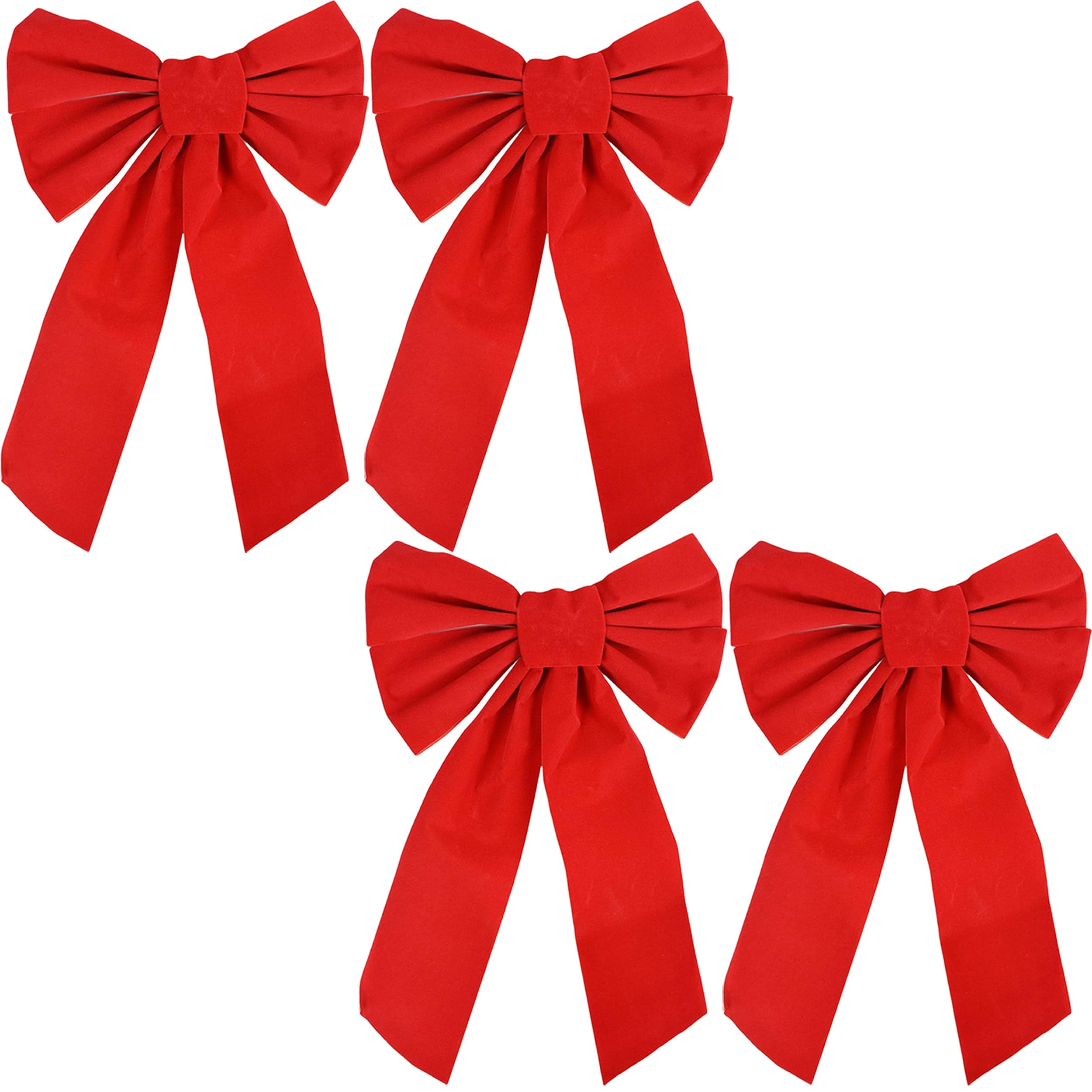 Good Old Values Red MMF7 Velvet Christmas Bow 9-inch X 16-inch 4 Pack of Holiday Bows - Walmart.com