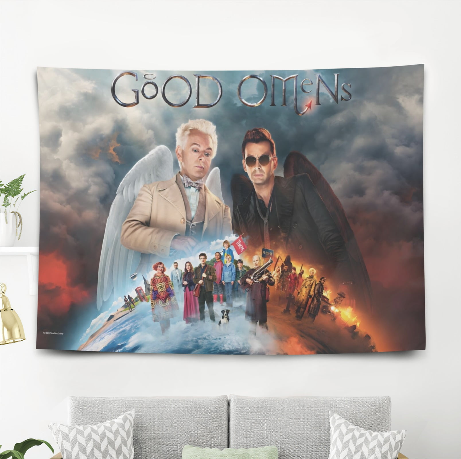 Good Omens-Theme Anti-pilling Tapestry Gift Wall Hanging Backdrop for ...