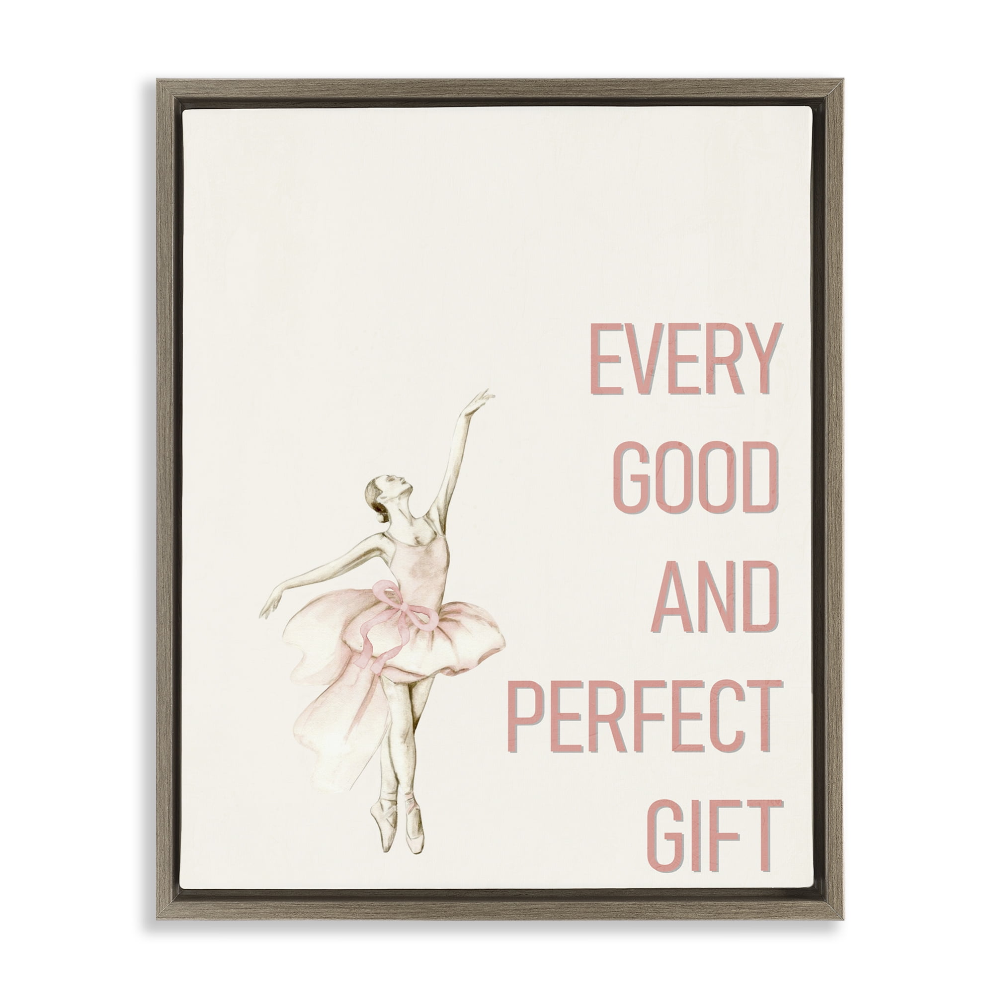 Good & Perfect Gift Ballerina Brown Framed Floater Canvas Wall Art ...