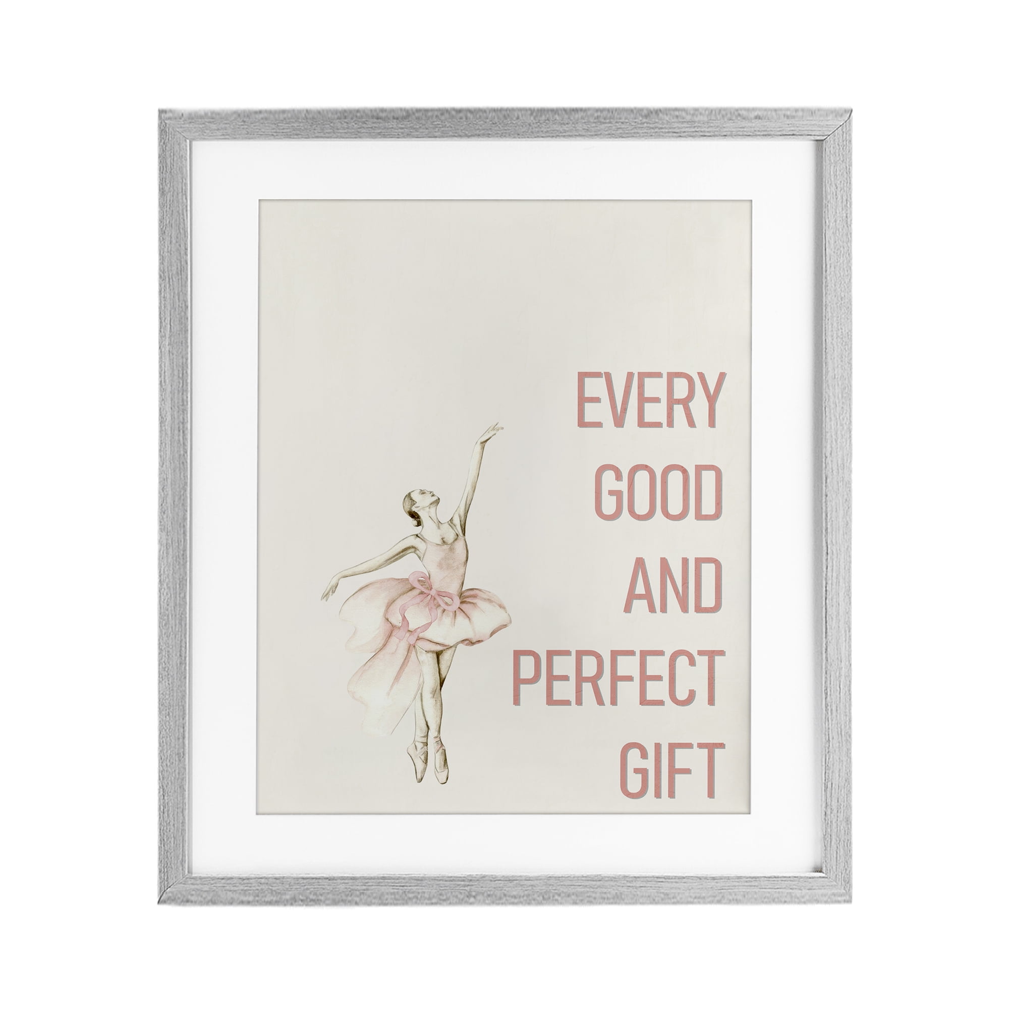 Good & Perfect Gift Ballerina Gray Framed Print Under Glass, design by ...