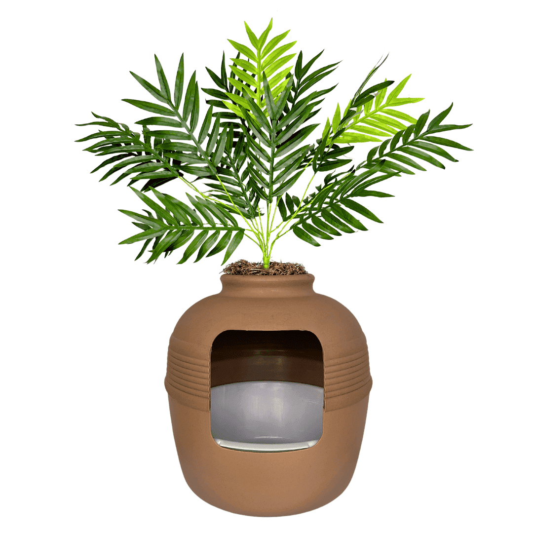 Good Pet Stuff Hidden Cat Litter Box Enclosure with Artificial Plant ...
