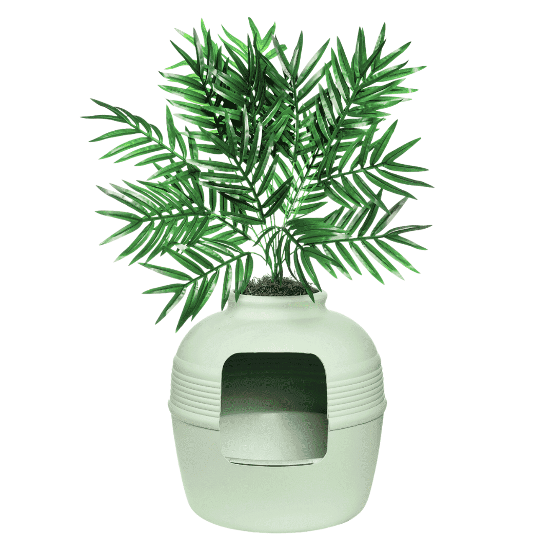 Good Pet Stuff Hidden Cat Litter Box Enclosure with Artificial Plant ...
