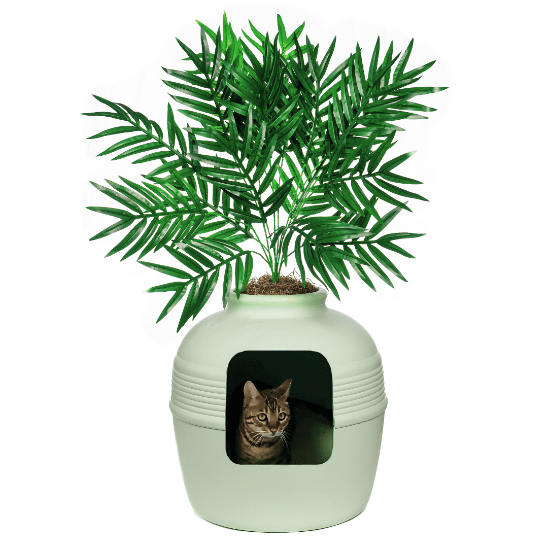 Good Pet Stuff Hidden Cat Litter Box Enclosure with Artificial Plant ...
