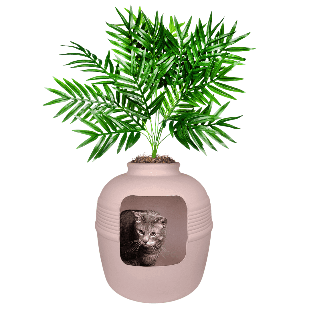 Good Pet Stuff Hidden Cat Litter Box Enclosure with Artificial Plant ...
