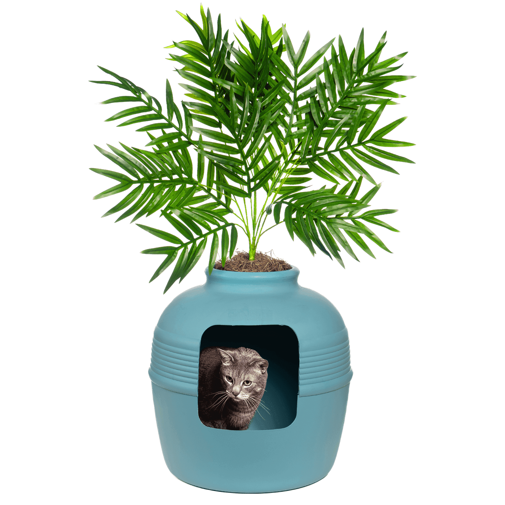 Good Pet Stuff Hidden Cat Litter Box Enclosure with Artificial Plant ...