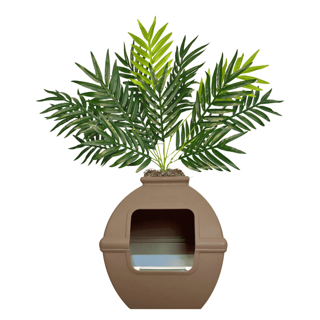 Good Pet Stuff Hidden Cat Litter Box Enclosure with Artificial Plant ...