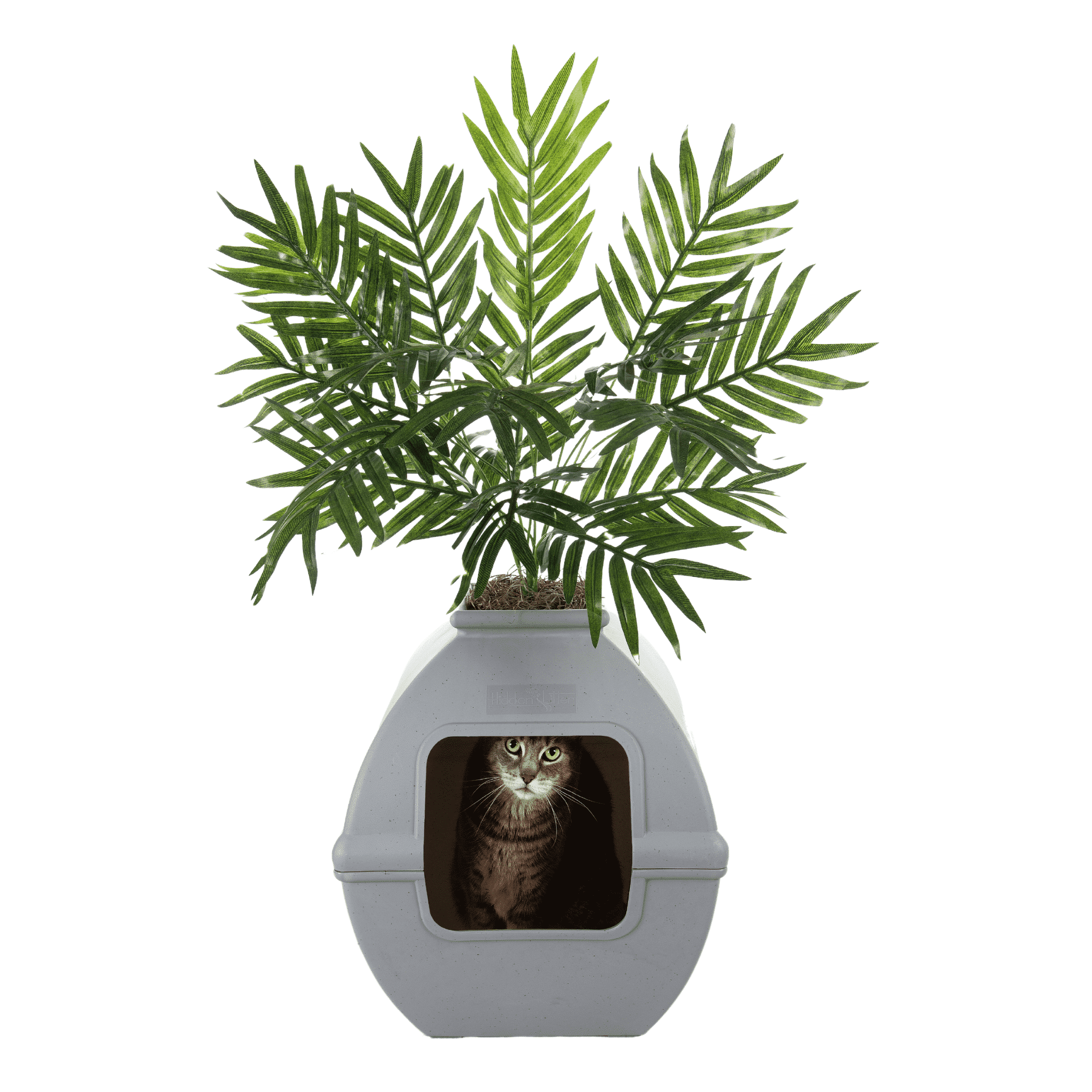 Good Pet Stuff Hidden Cat Litter Box Enclosure with Artificial Plant ...