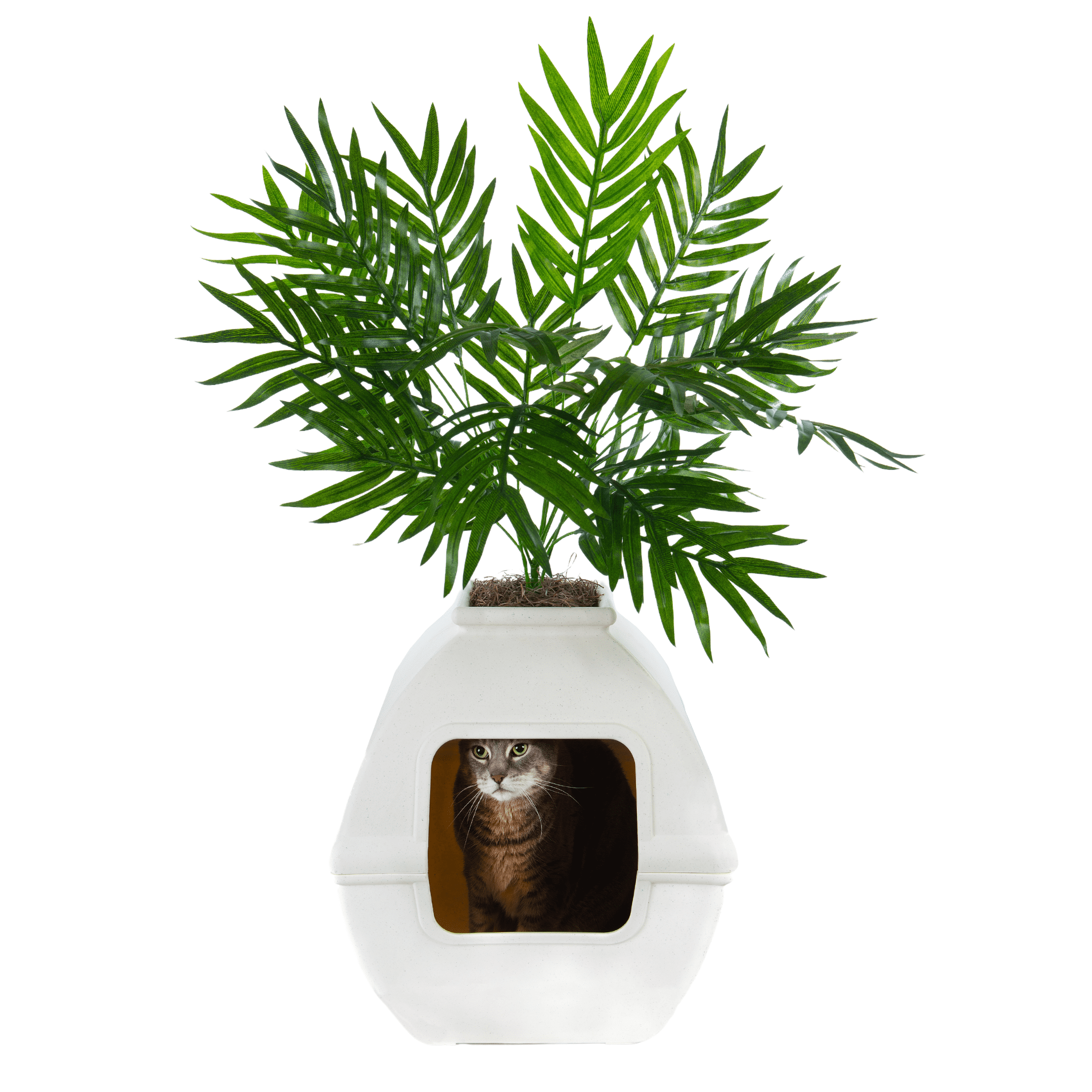 Good Pet Stuff Hidden Cat Litter Box Enclosure with Artificial Plant ...