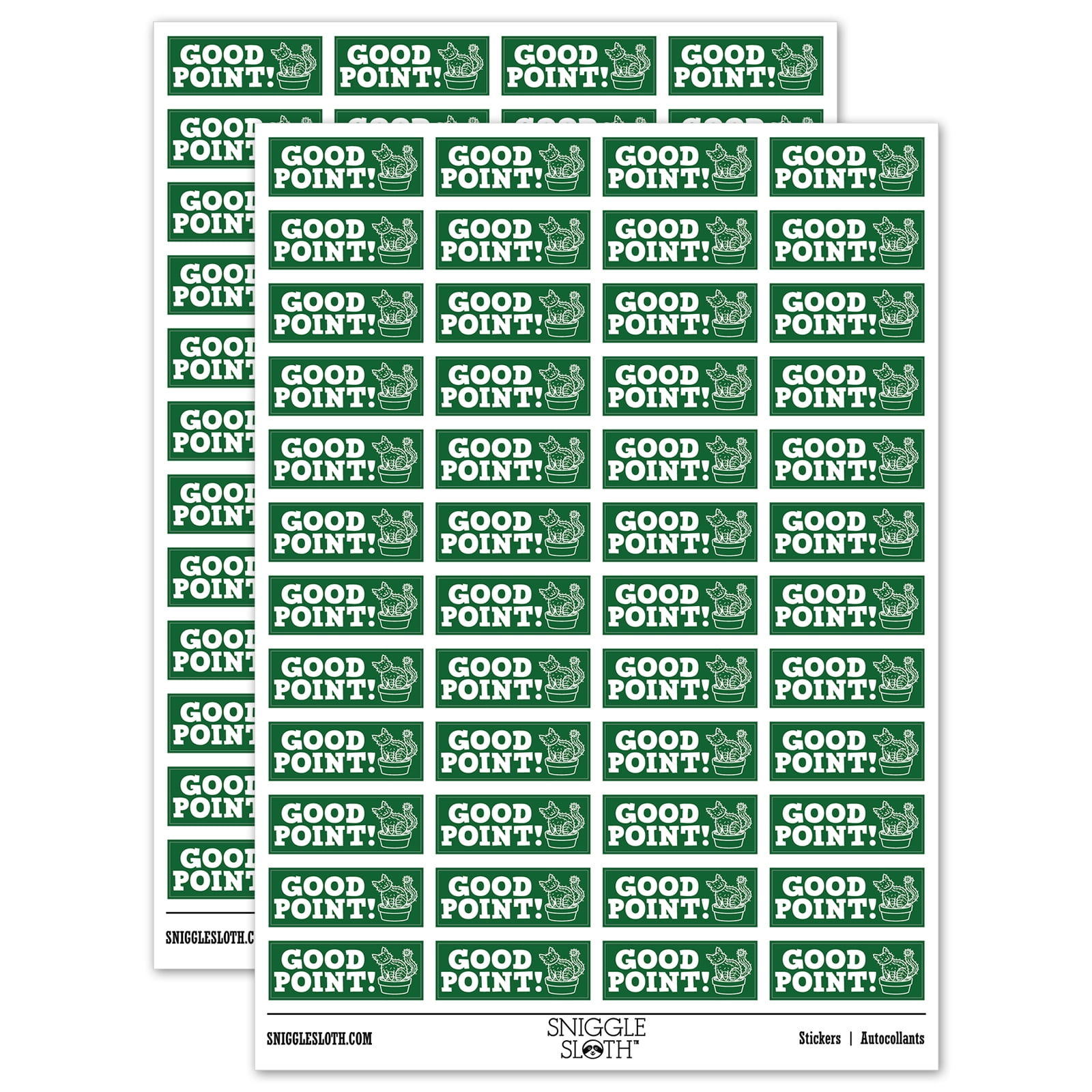 Good Point Cactus Teacher Student School Sticker Set - Dark Green ...
