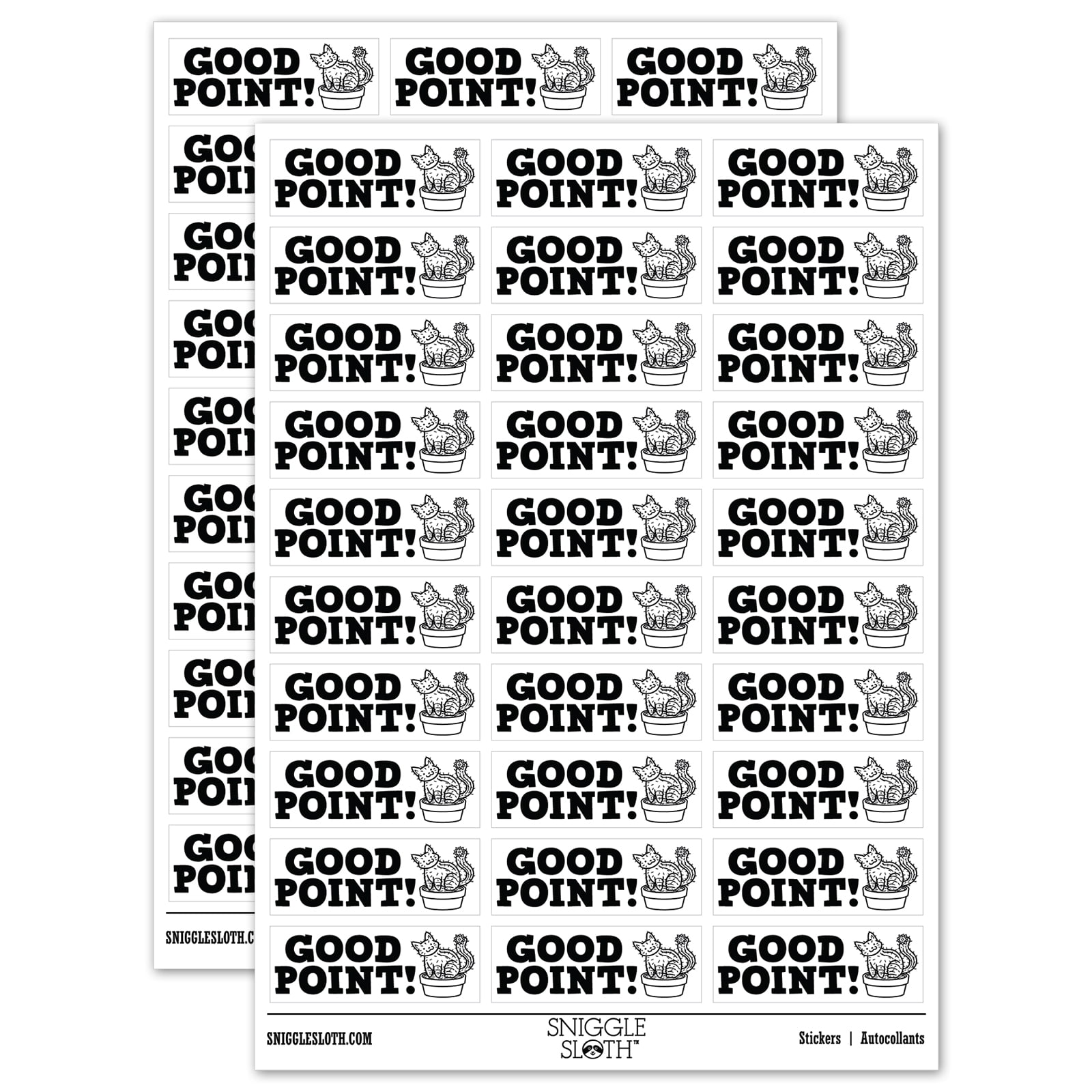 Good Point Cactus Teacher Student School Sticker Set - White - Matte ...