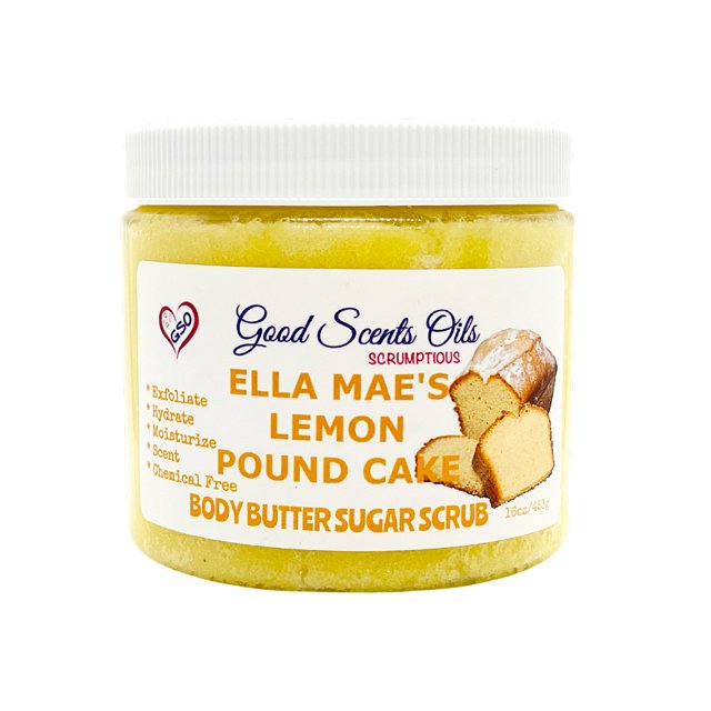 Good Scents Oils Buttered Body Scrub Ella Mae's Lemon Pound Cake 16 oz ...