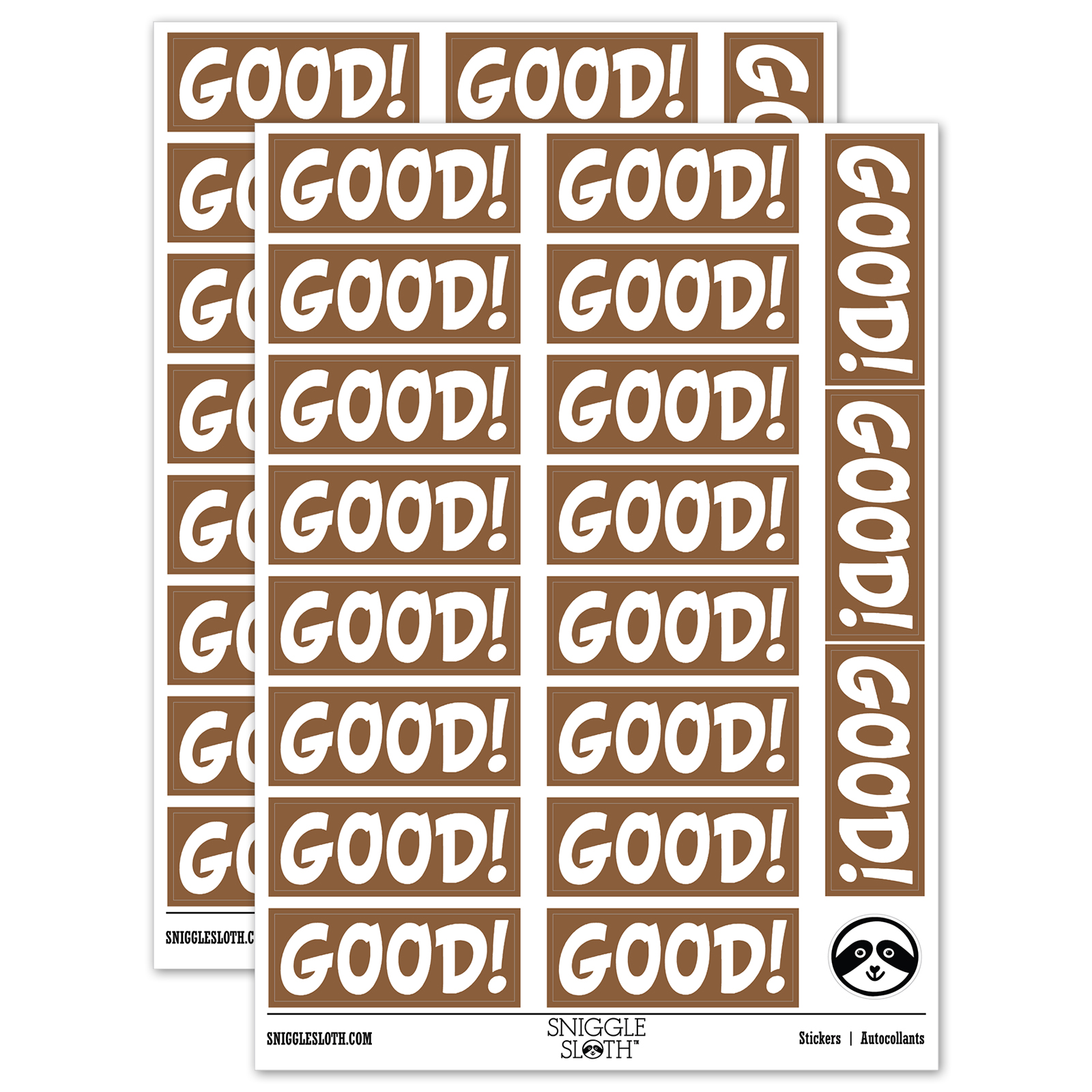 Good School Teacher Fun Text Sticker Set - Brown - Gloss Finish - 2.00 ...
