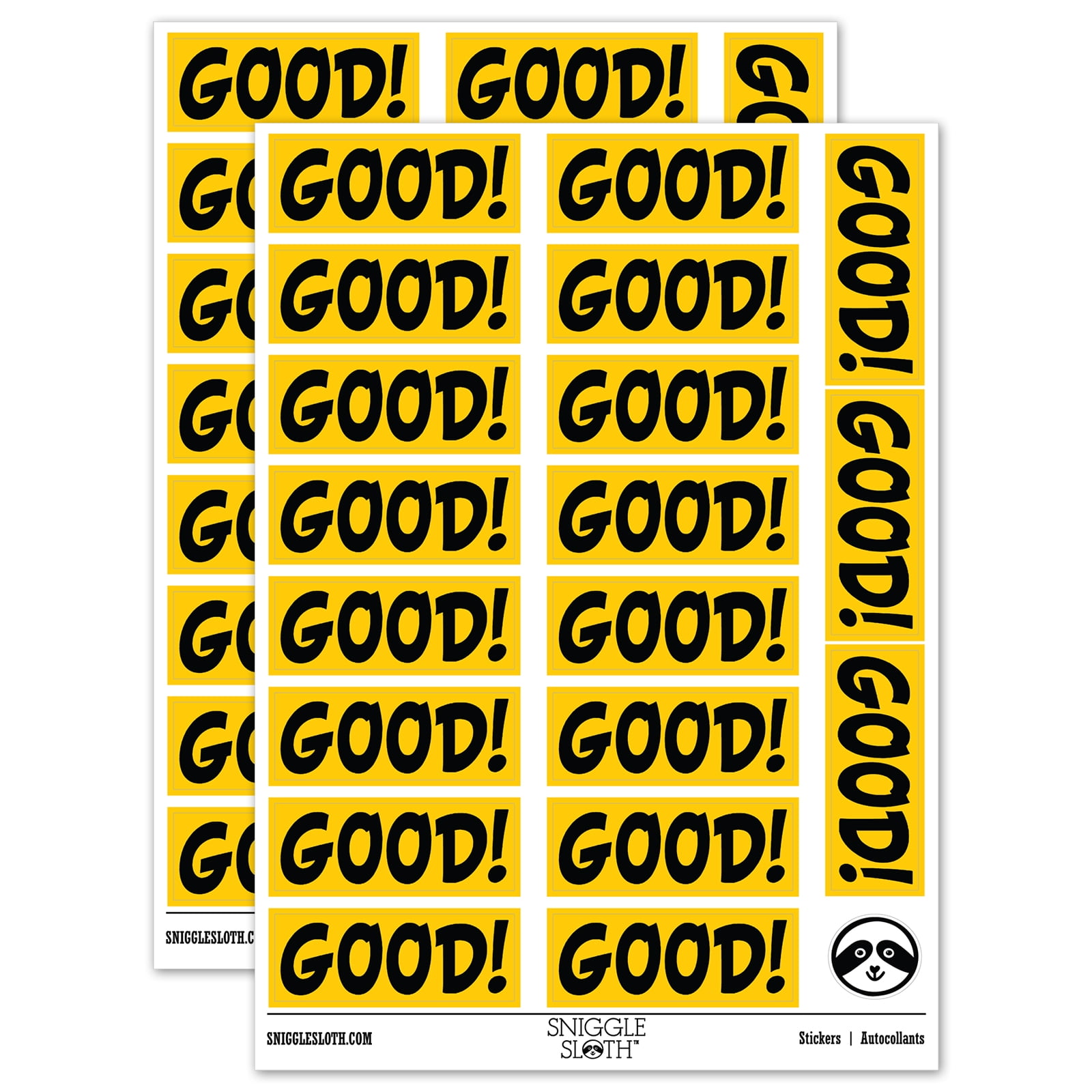 Good School Teacher Fun Text Sticker Set - Yellow - Gloss Finish - 2.00 ...