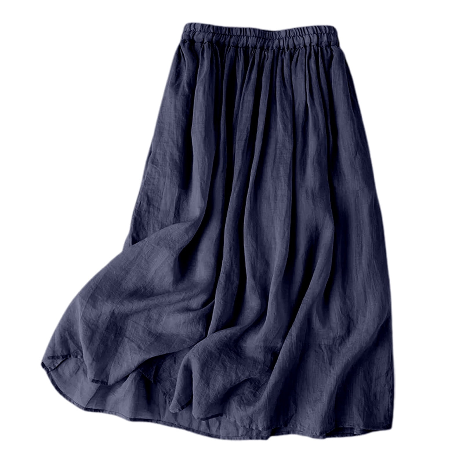 Good Selling Boho Skirts Summer Linen Solid Color Midi Skirt With ...