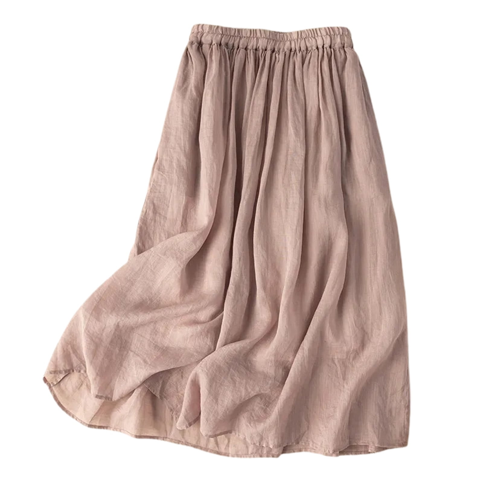 Good Selling Boho Skirts Summer Linen Solid Color Midi Skirt With ...