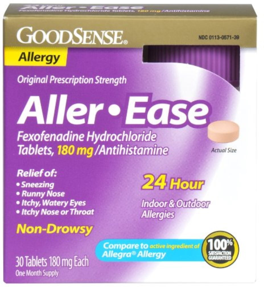 Good Sense Aller-Ease Fexofenadine Hydrochloride Tablets, 180 mg 30 ea ...