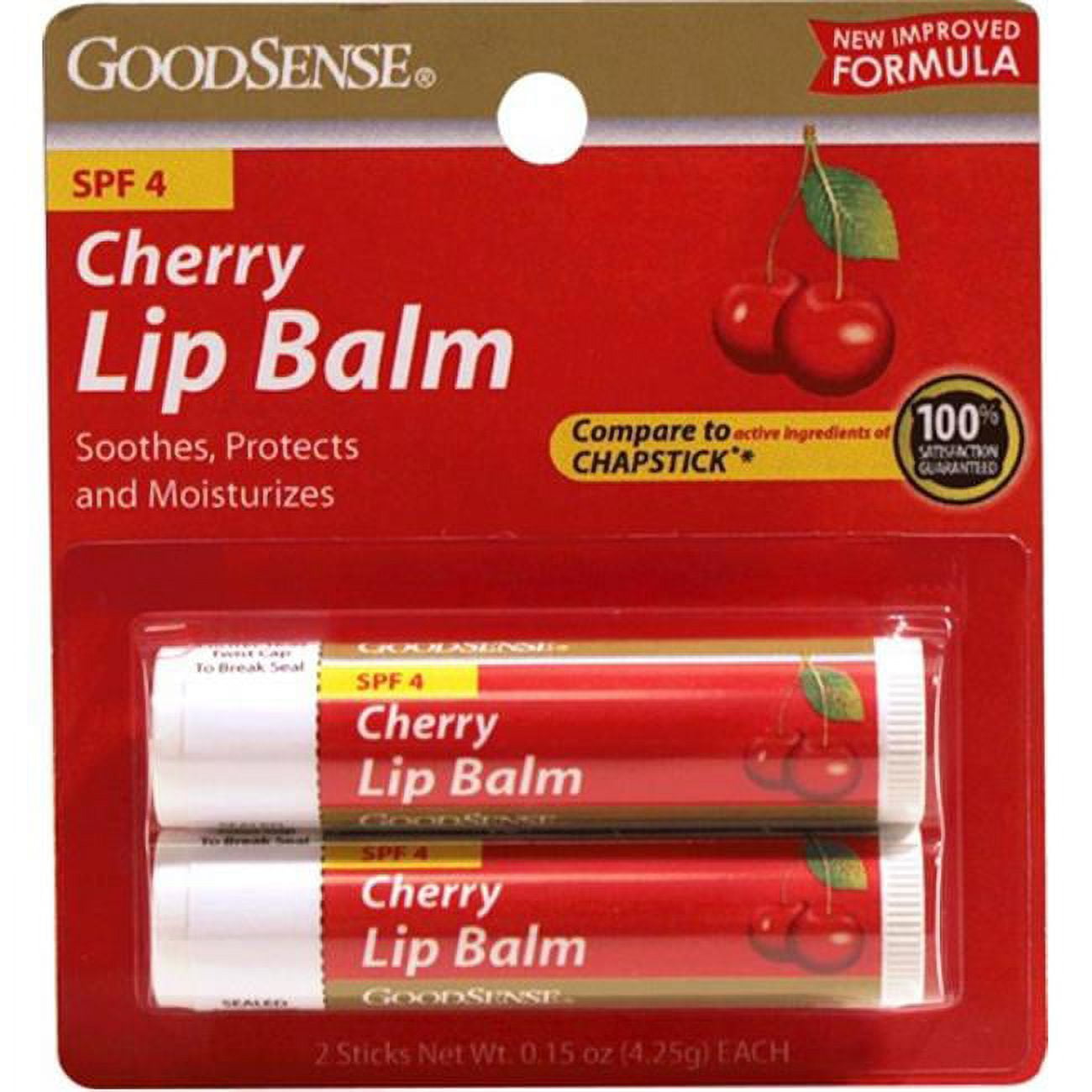 Good Sense Cherry Lip Balm with SPF-4 Twin Pack, 13.3 oz - Case of 48 ...