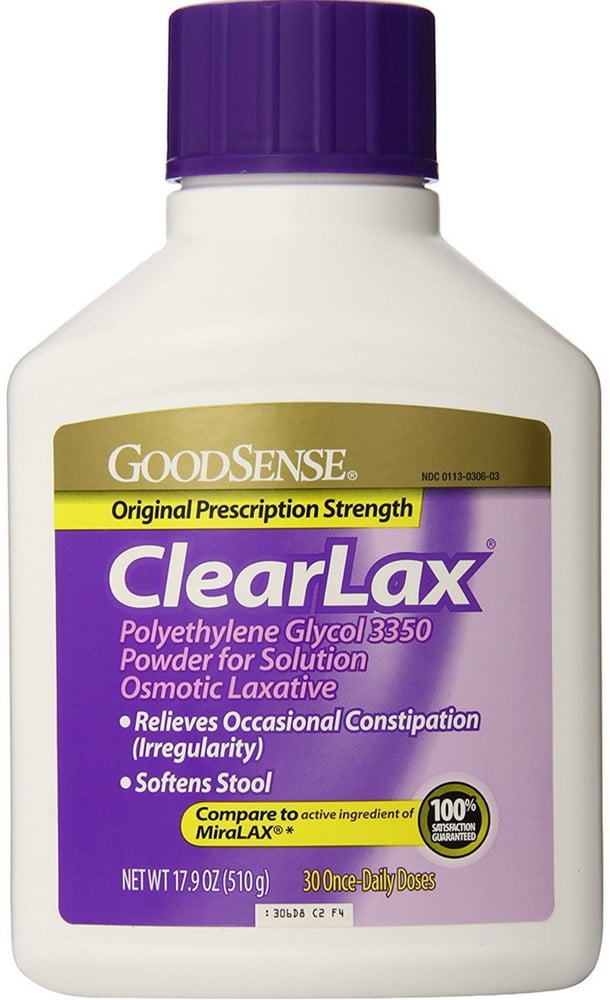 Good Sense Clearlax Polyethylene Glycol Osmotic Laxative Powder for ...